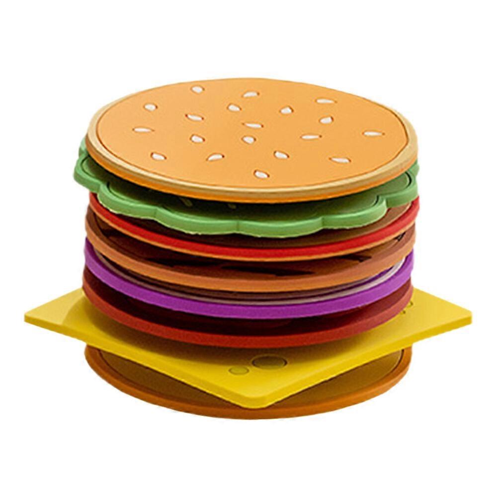 1 Set of Cartoon Cup Coasters Novelty Burger Coasters For Coffee Table ...