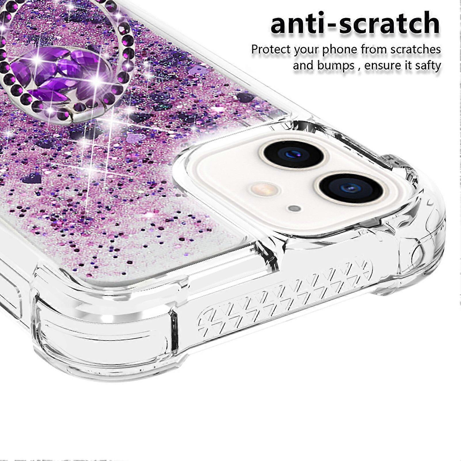 Case for iPhone 12 Bling Flowing Liquid Floating Sparkle Glitter Bumper ...
