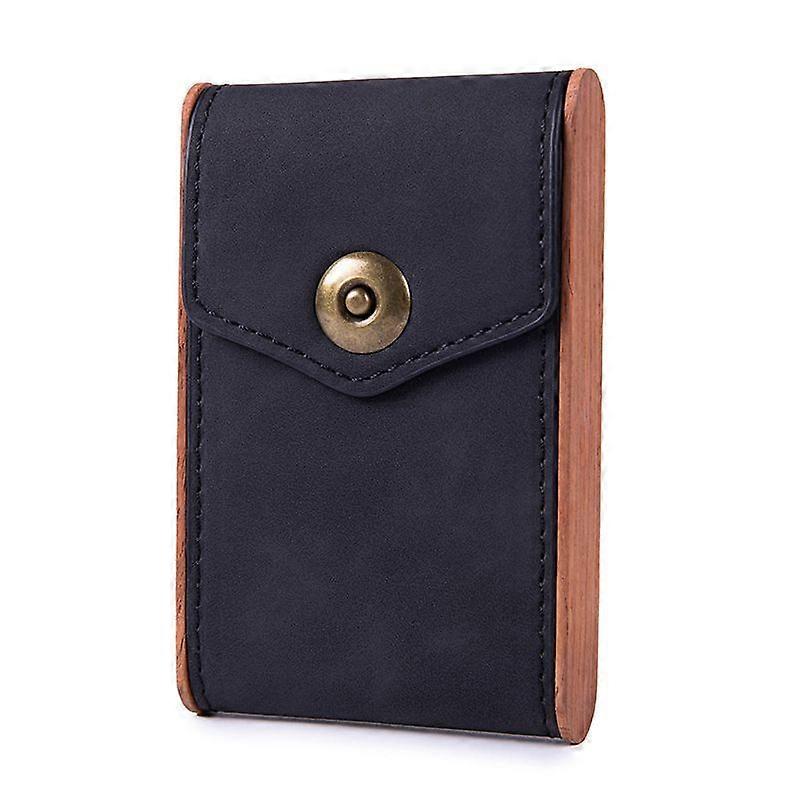 Retro Leather Solid Wood Stitching Lengthened Thin Cigarette Case Men's ...