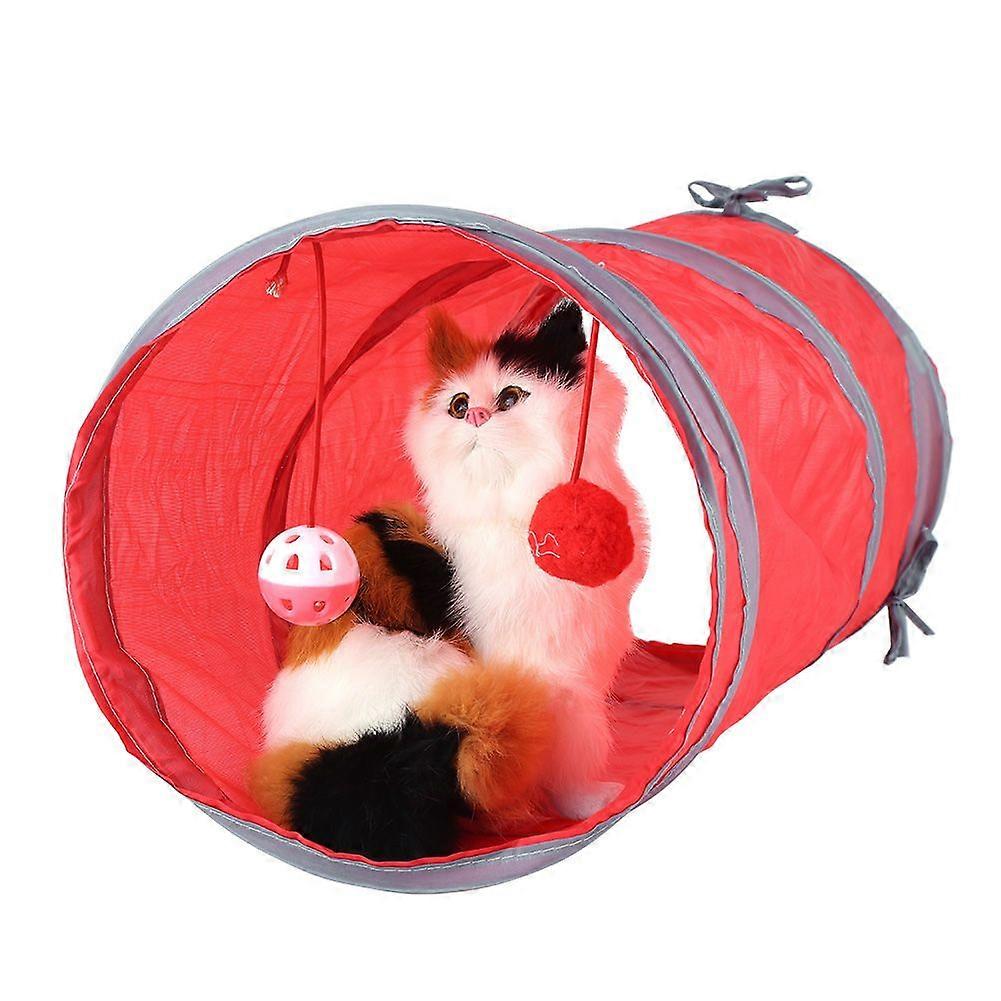 SCSYV Cat Tunnel Toy Kitten Playing Tube Pet Toys with Tinkle Bell ...