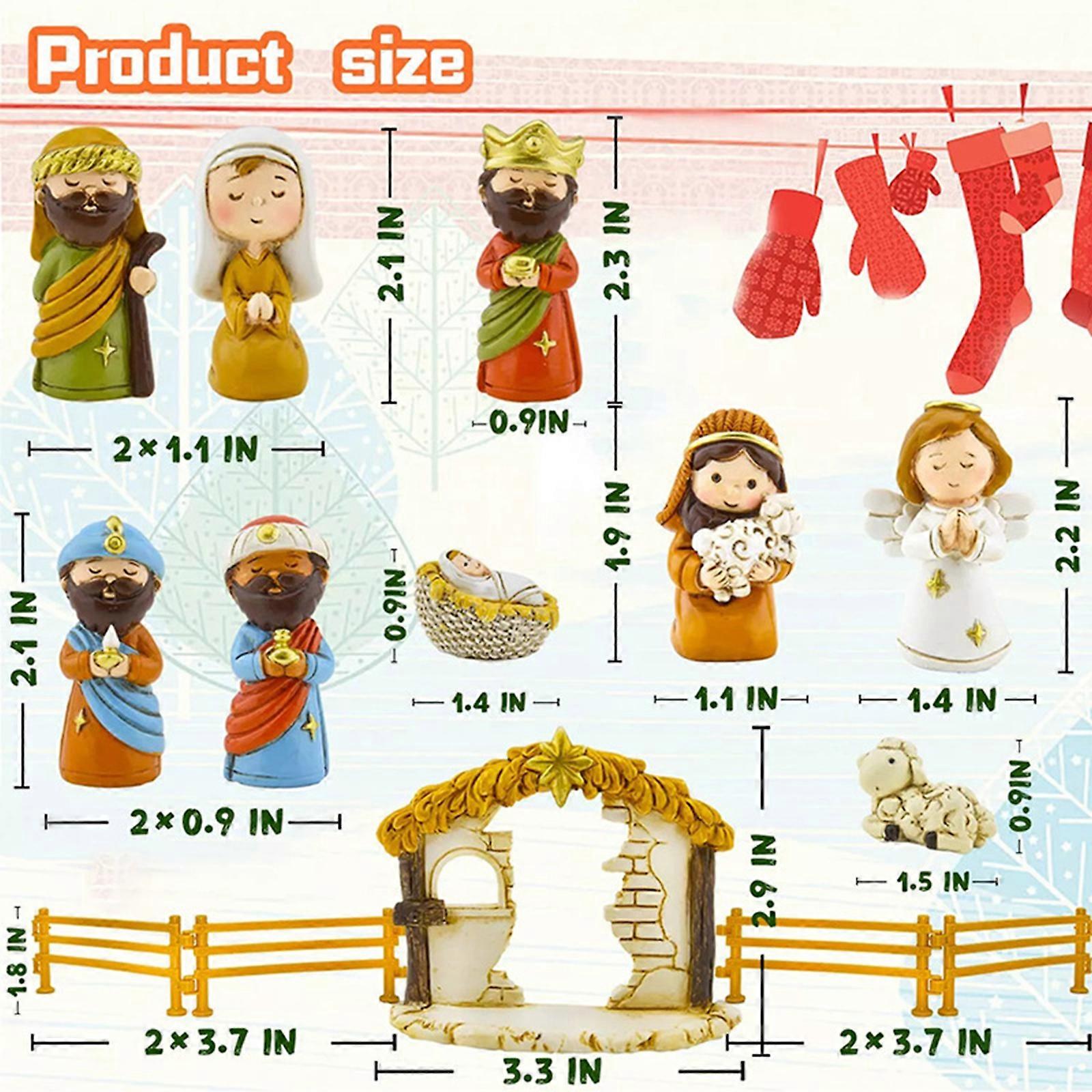 Nativity Scene Advent Calendar Set, 24 Days of Christmas Nativity Scene ...