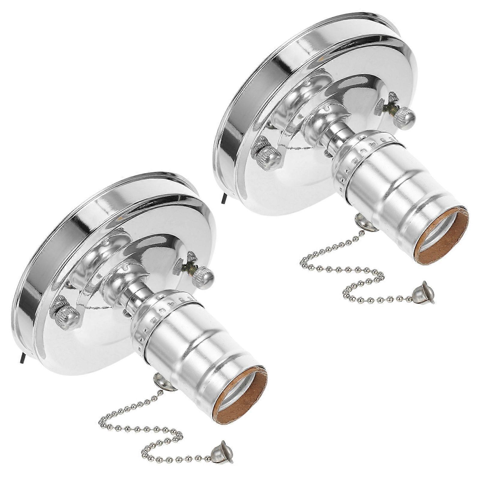 Vintage Pull Chain Lamp Socket 2Pcs E27 Screw Lamp Holder for Ceiling ...