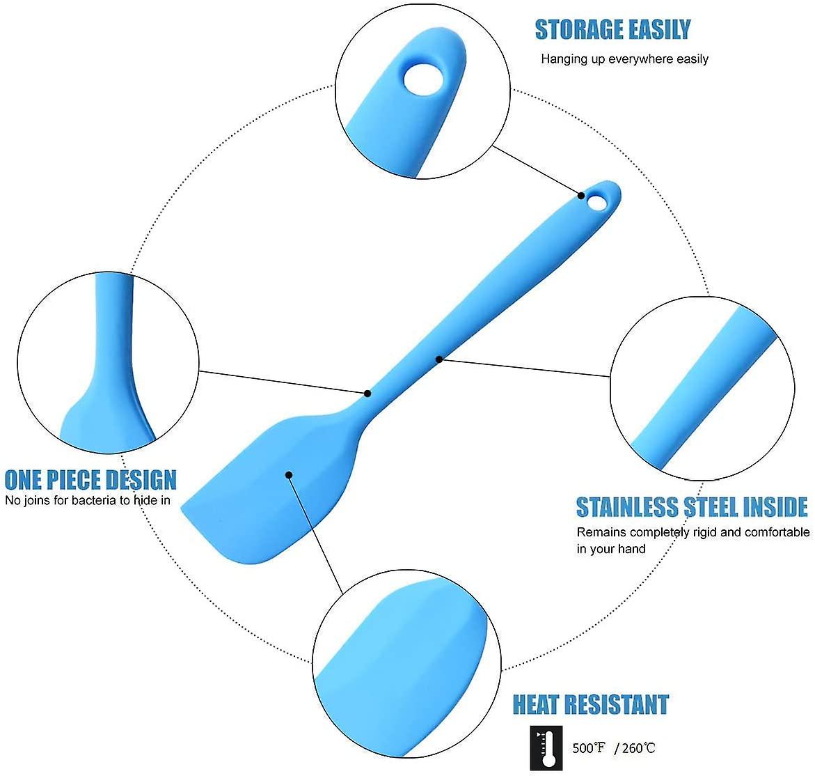 Silicone Spatula - 500f Heat Resistant Seamless Rubber Spatulas With ...