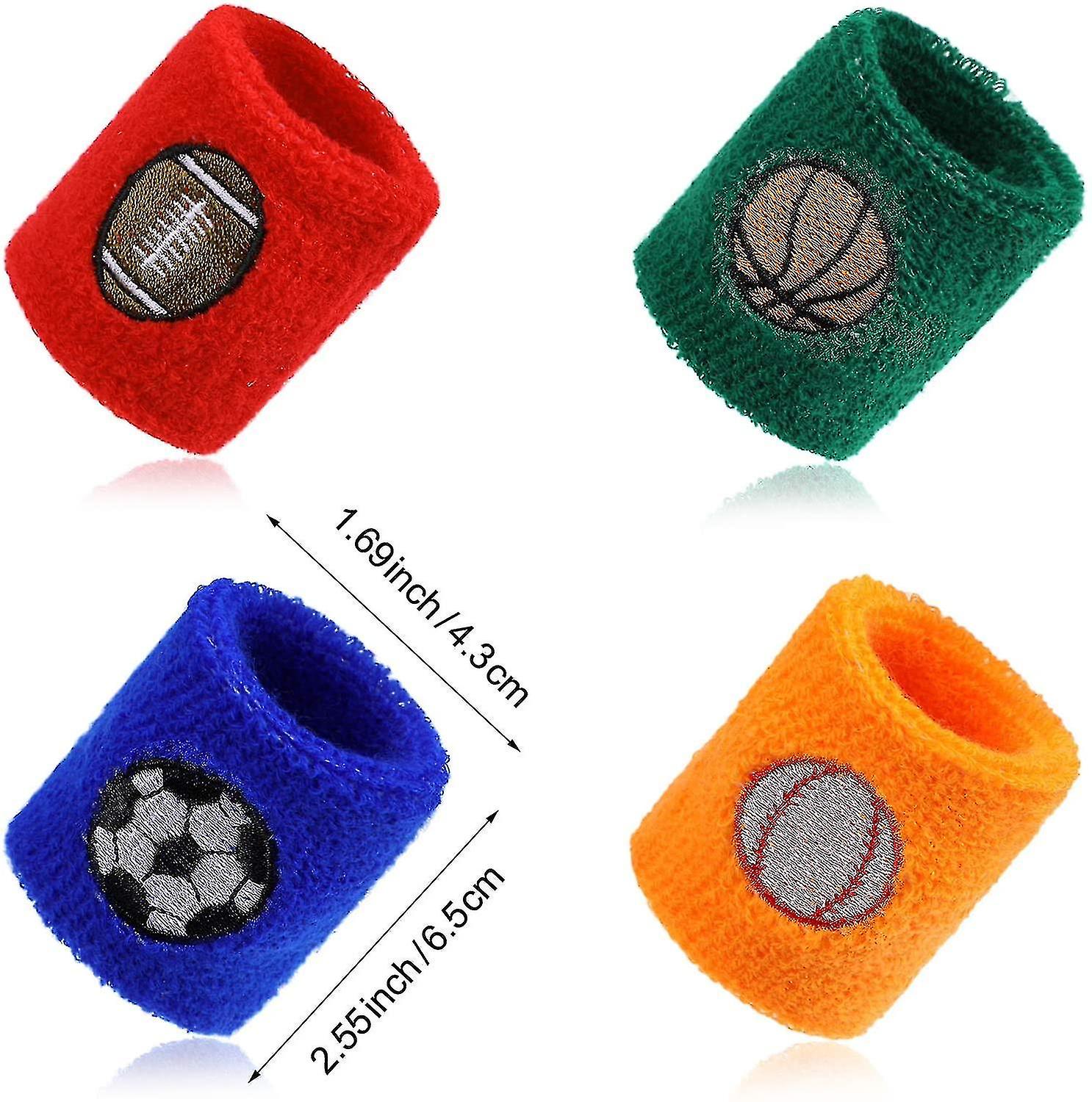 16 Pieces Sports Wristbands Wrist Sweatbands Children Sweat Bands For ...