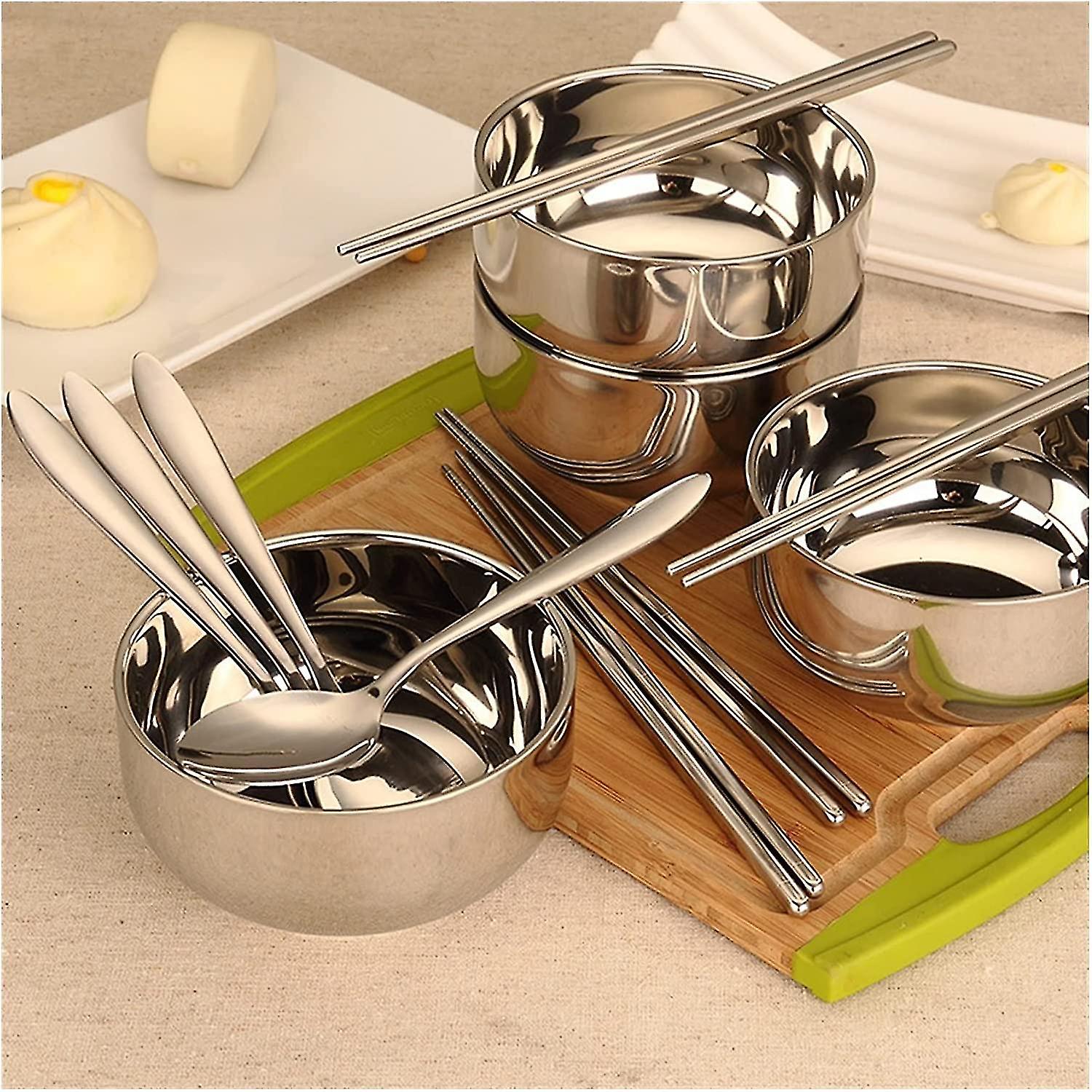 Utomhus rostfritt stål porslin Camping bestick Vikbara ätpinnar Sked ...