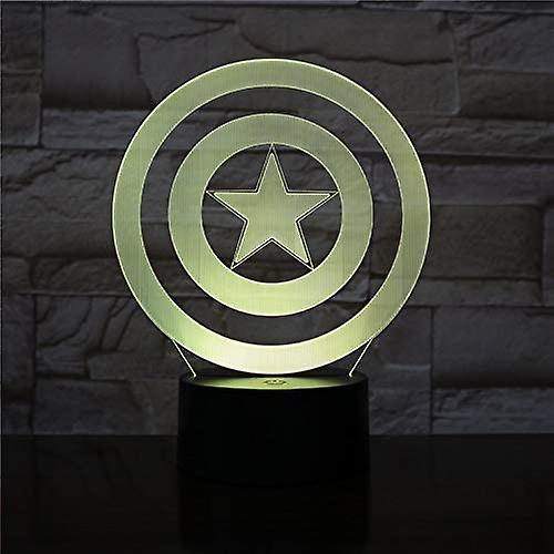 Comic Shield Captain America Black Falcon LED Lamp Color Changing USB ...
