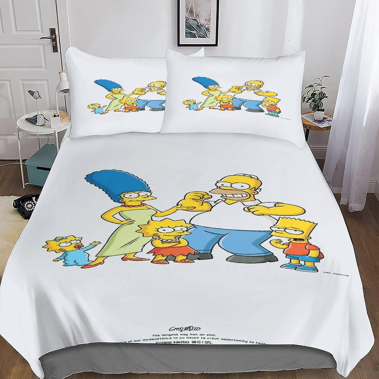 EKENOZ The Simpsons 3D Printed Duvet Cover Set Soft Microfiber Cartoon ...