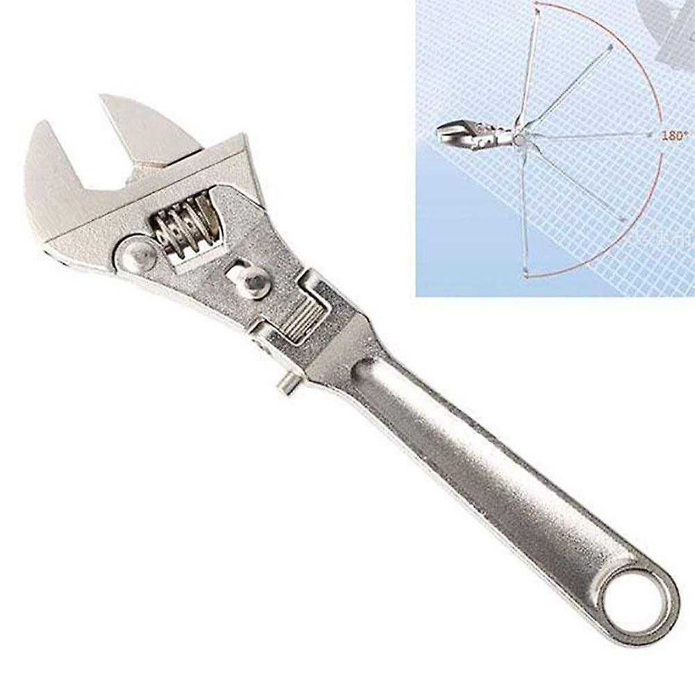 Adjustable ratchet wrench 180° rotatable folding handle spanner hand ...
