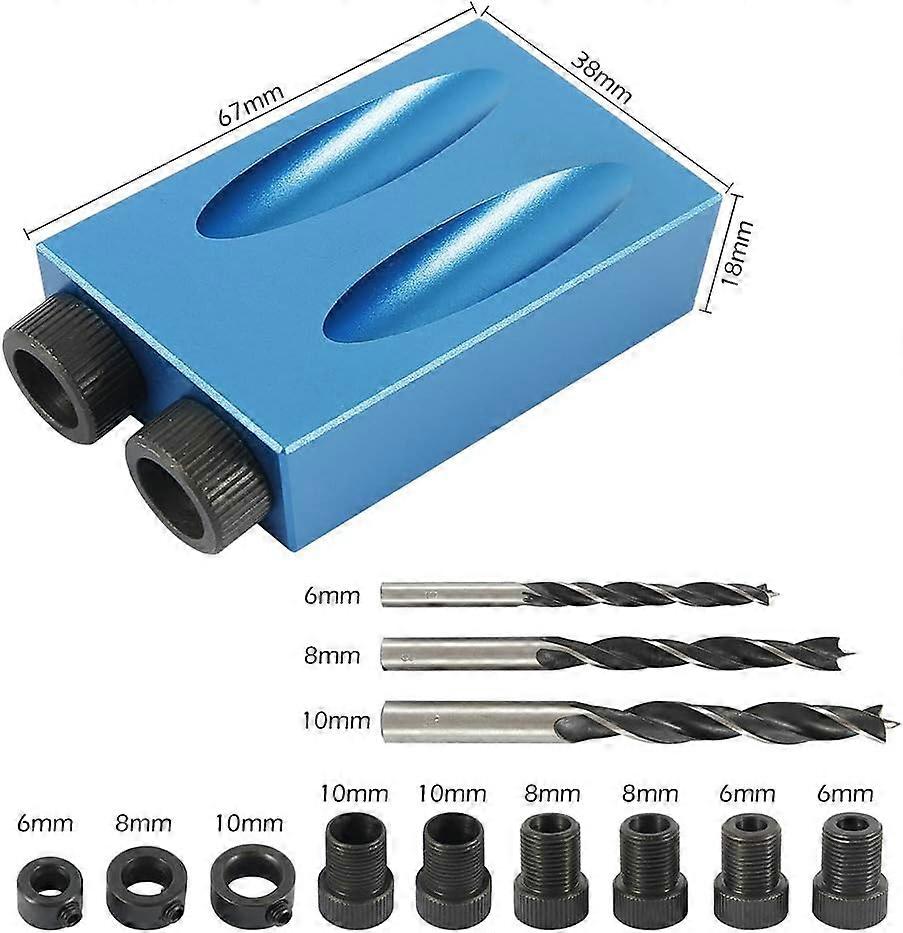 15 pieces Oblique drilling jig with 15 drill bits Carpenter's ...