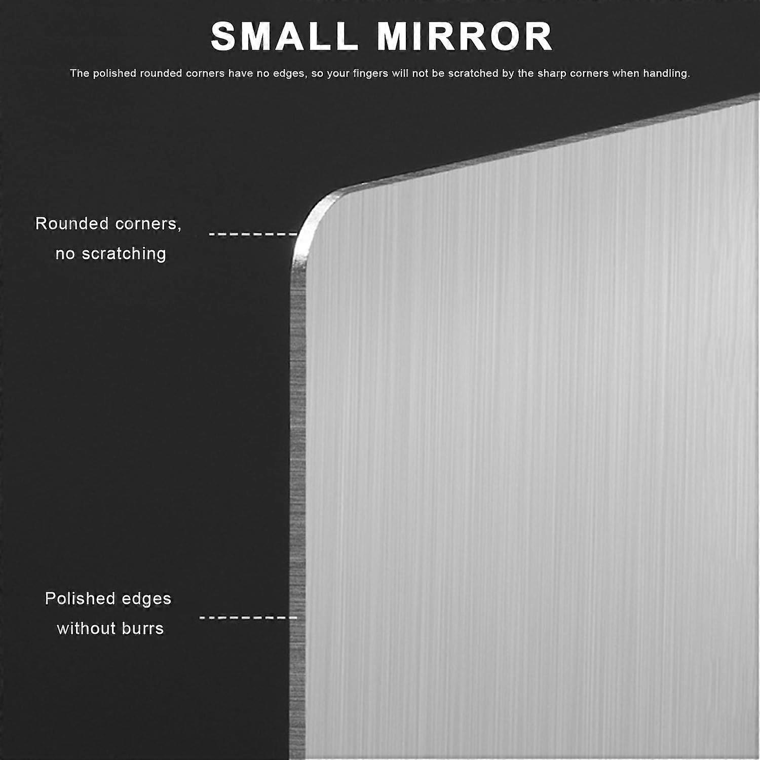 Pocket Mirror, 4 Pieces Stainless Steel Small Mirror, Very Thin Mini ...