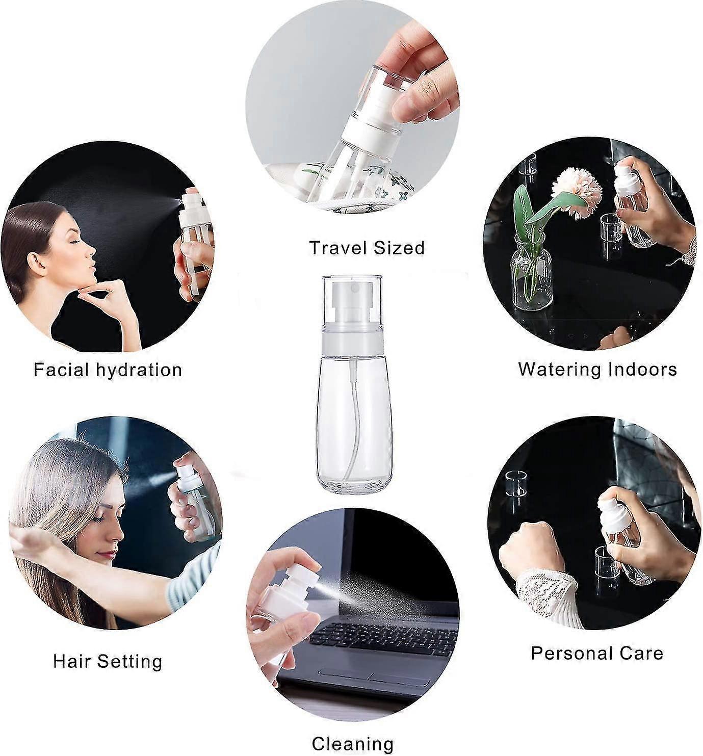 Spray Water Bottle Hair Sprayer, Perfume Atomizer With Pump Clear ...