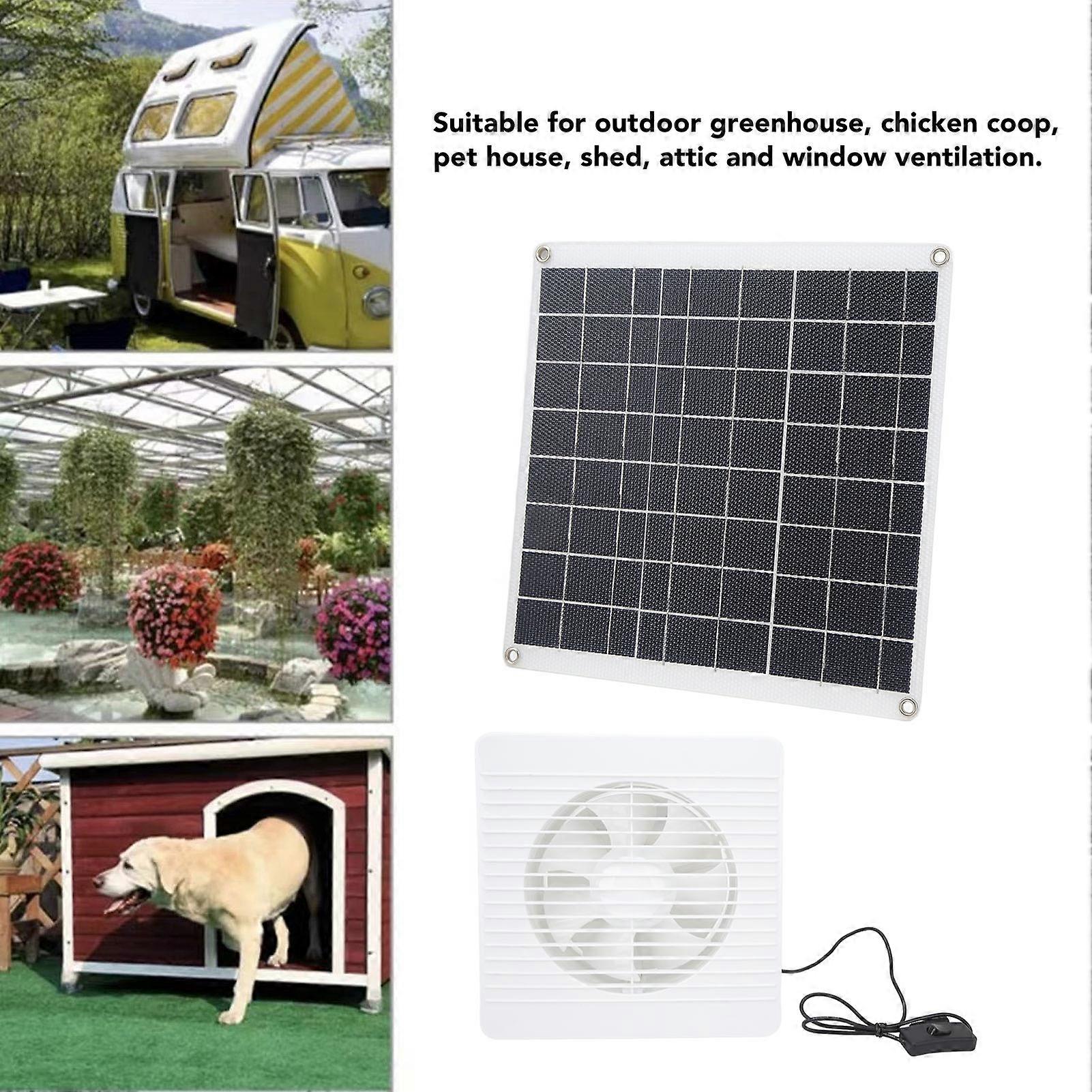 Solar Panel Powered Fan Maintain Air Circulation 6 Blades 15w Solar ...