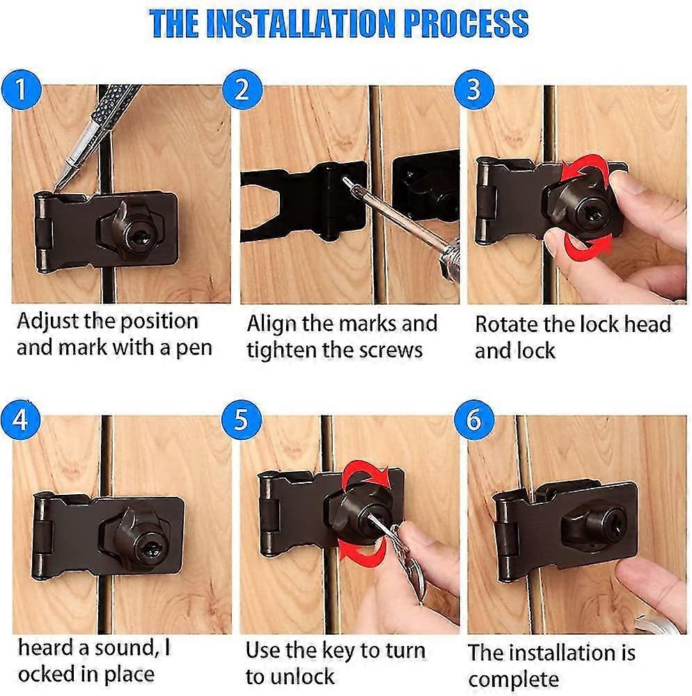 Hasp 2 Pack 3 Inch Lock Hasp Box With Key Hasp With Lock And Hasp Metal ...