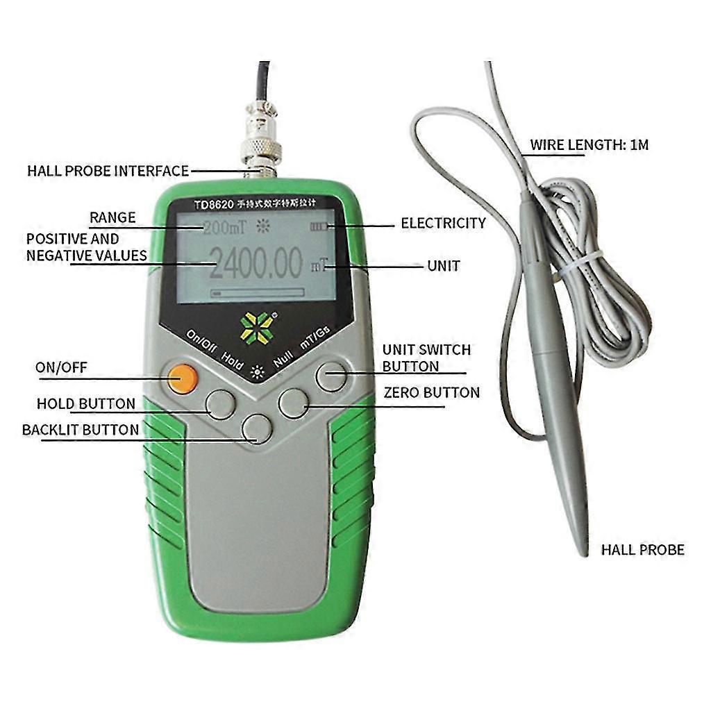 Gaussmeter Fluxmeter High Precision Surface Magnetic Field Tester Flux ...