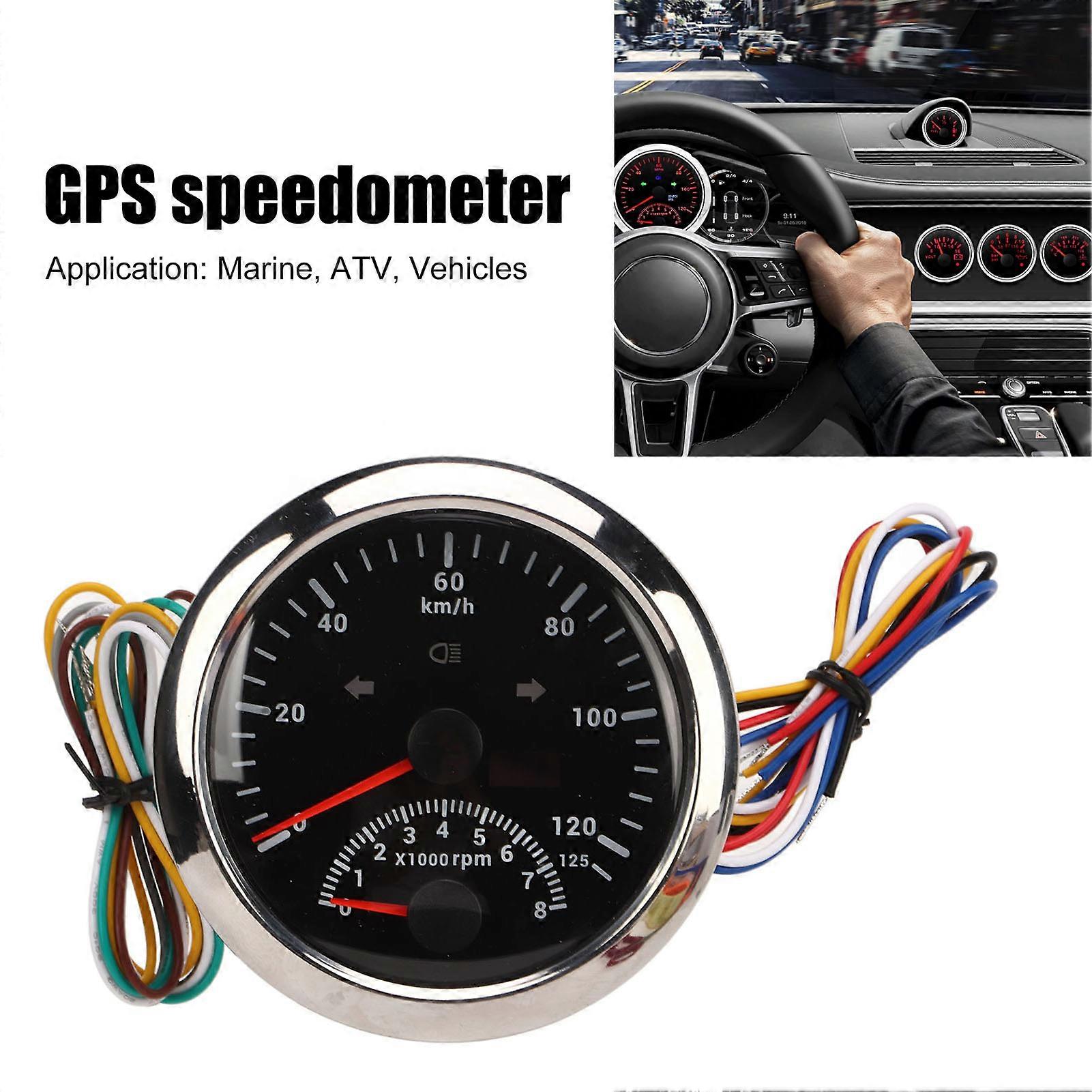 GPS Speedometer with Tachometer 8000 RPM 85mm 3 3/8 in GPS Speedometer ...