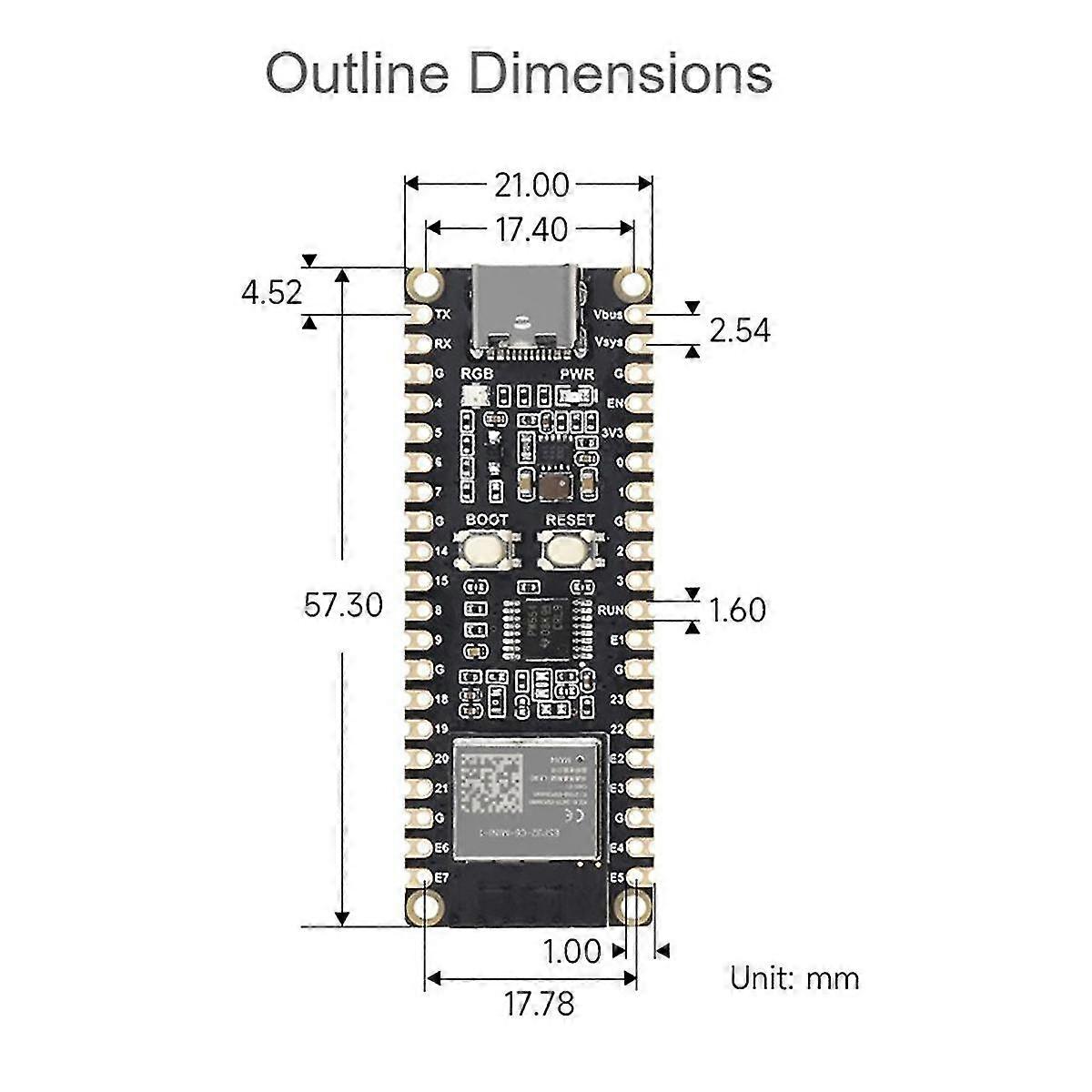 Esp32-c6-pico Development Board Wifi 6 Microcontroller Esp32-c6-mini-1 Module Supports For Esp ...