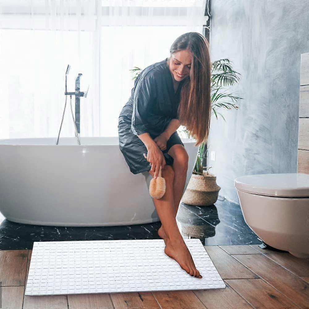 Halkfri extra lång badmatta med sugkoppar Fyrkantiga duschmattor ...