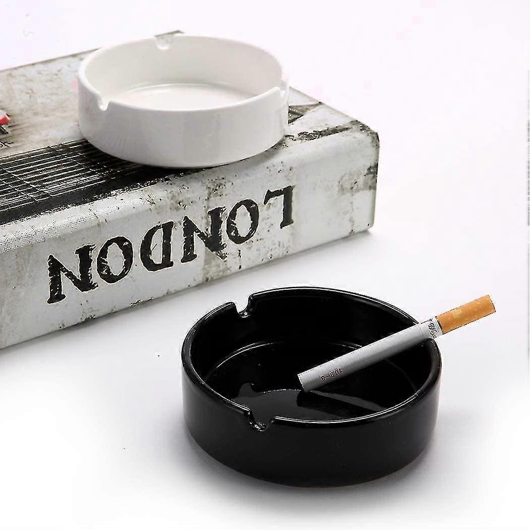 Glossy Black Ceramic Cigarette Ashtray For Men And Women, Outdoors ...