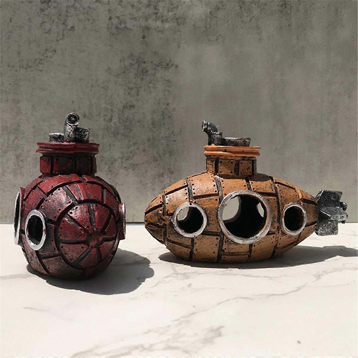 B Fish Tank Submarine Aquarium Decorative Housing Ornaments Submarine ...