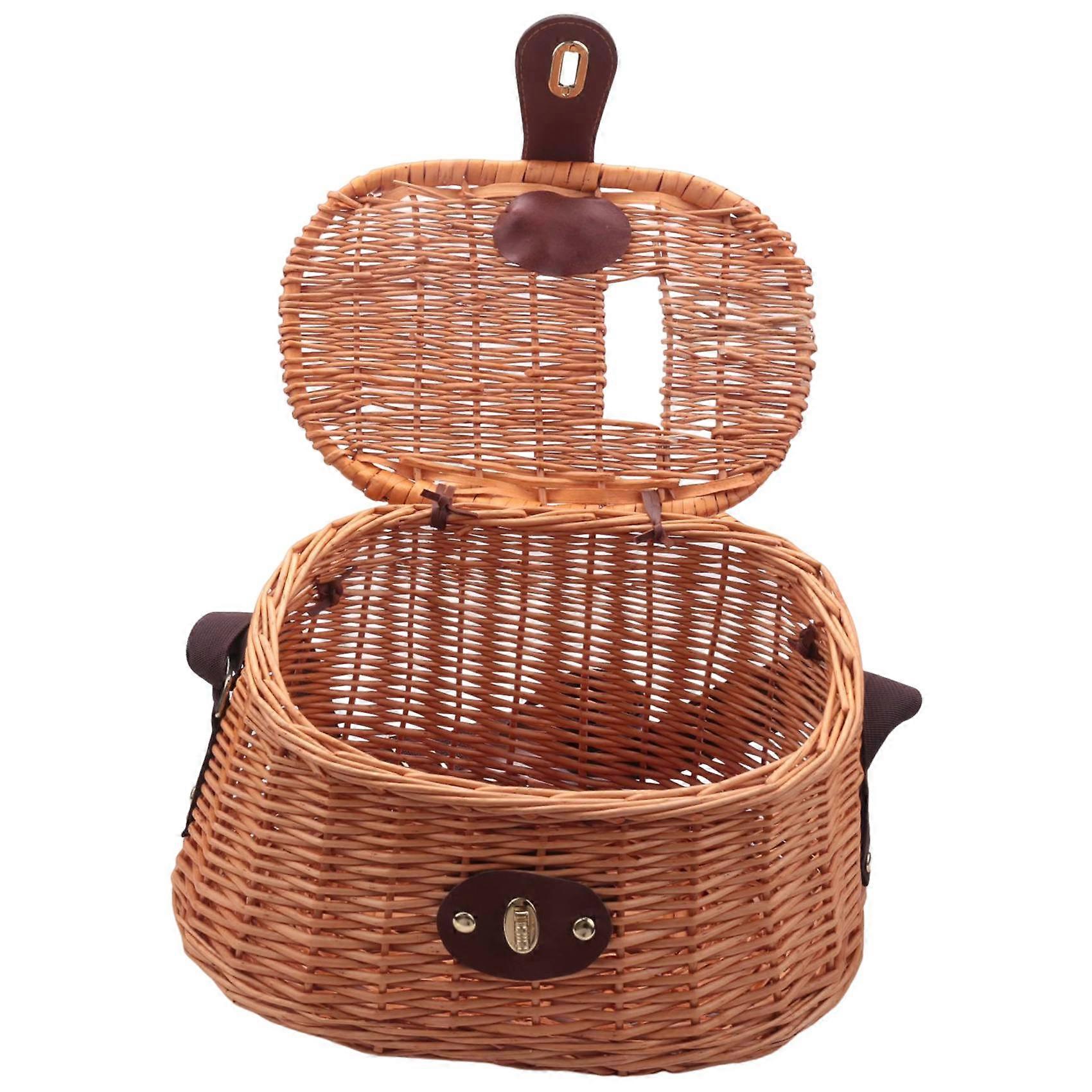 Wicker Basket Fishing Creel Trout Perch Cage Tackle Fisherman Box ...