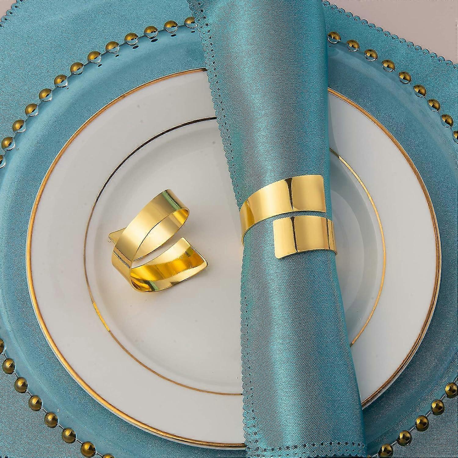 8 Pcs Napkin Rings Metal Napkin Holders Gold Napkin Ring Set for ...