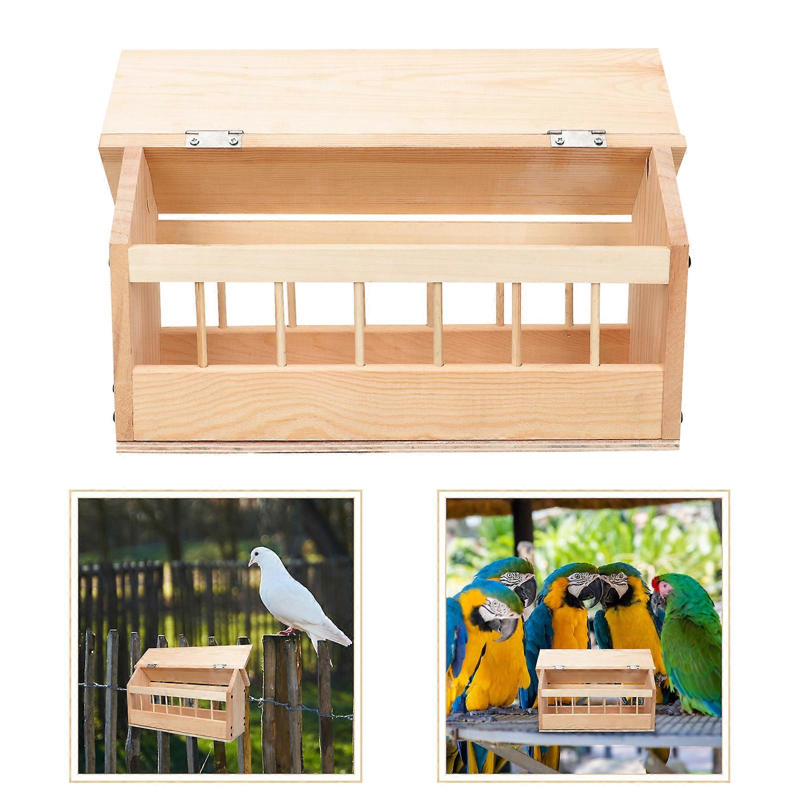 Pigeon Feeding Trough Wooden Pigeon Feeder Multi-hole Pigeon Dish ...