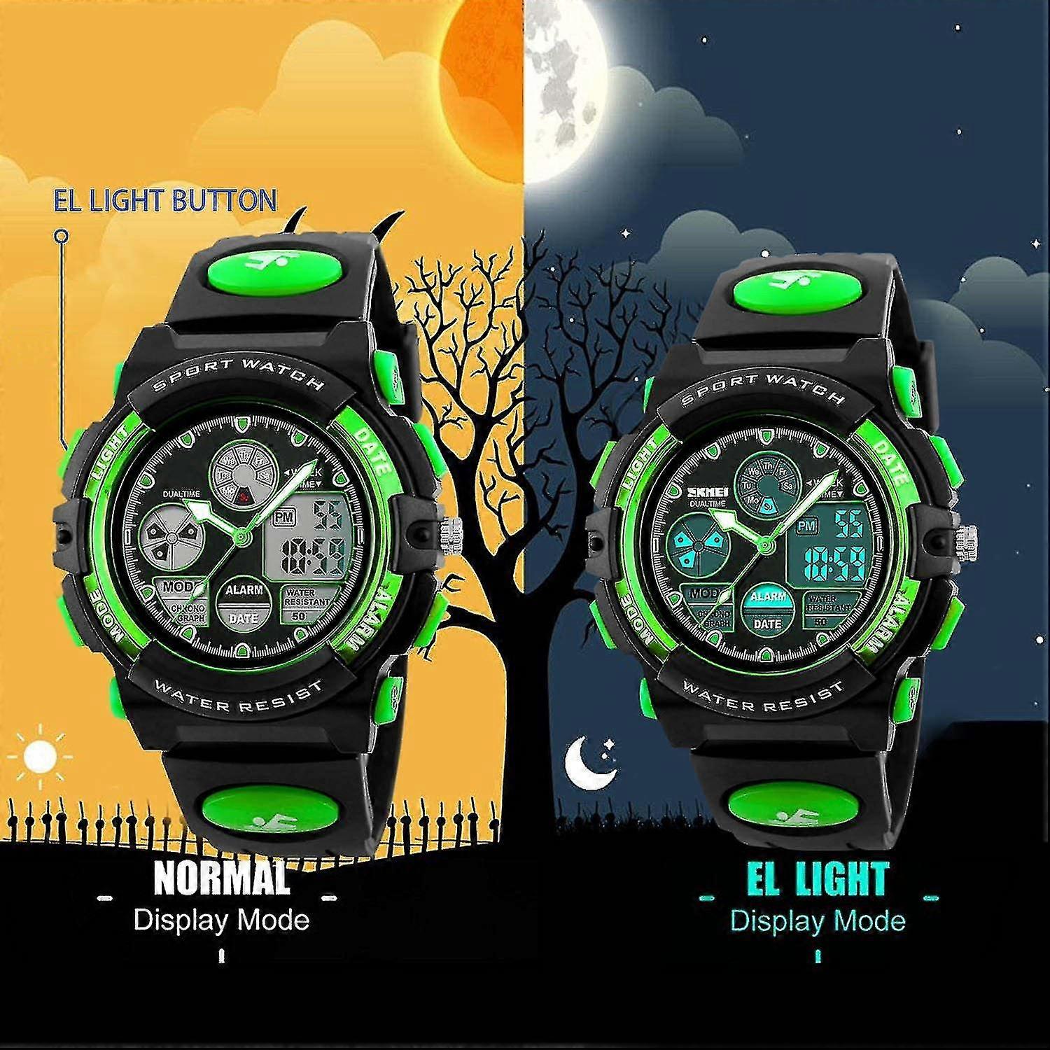 Kids Digital Sport Watch, Boys Girls Waterproof Sports Outdoor Watches ...
