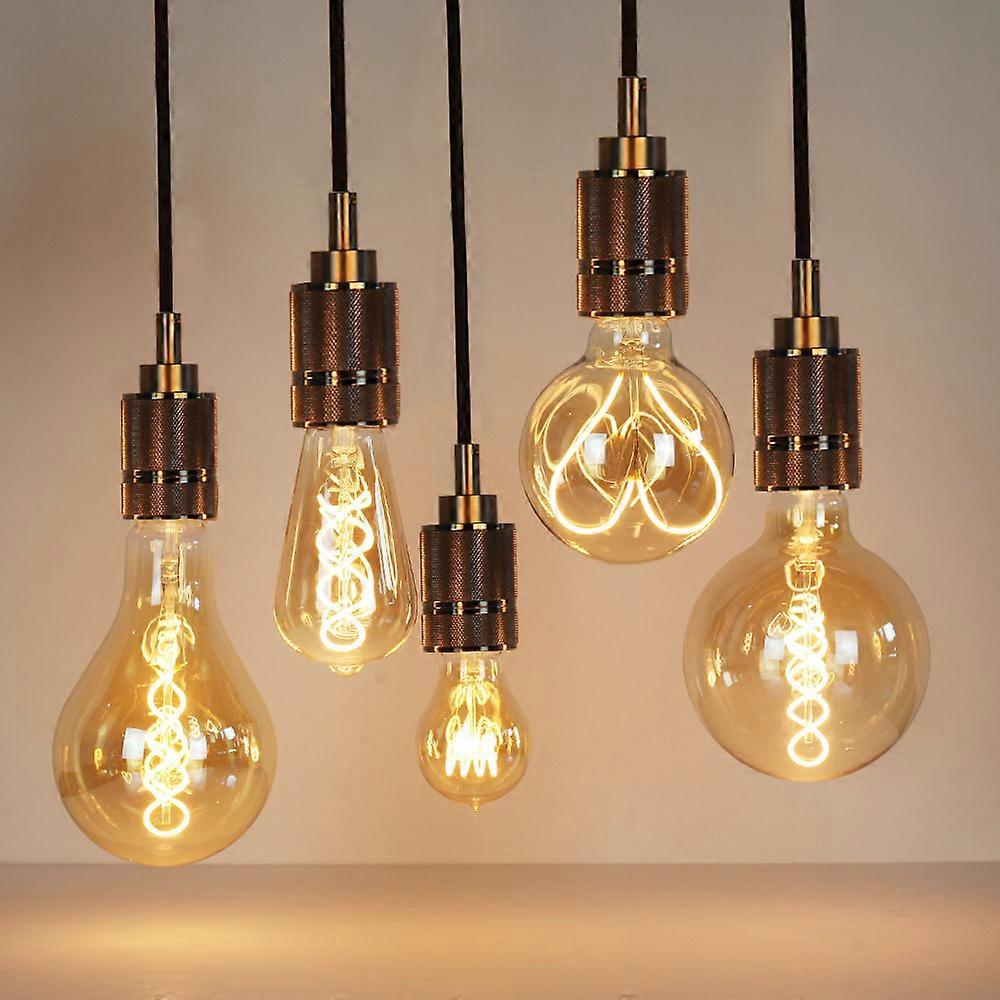 Classic Vintage Edison Light Bulb G95 Heart Pattern Soft LED Filament ...