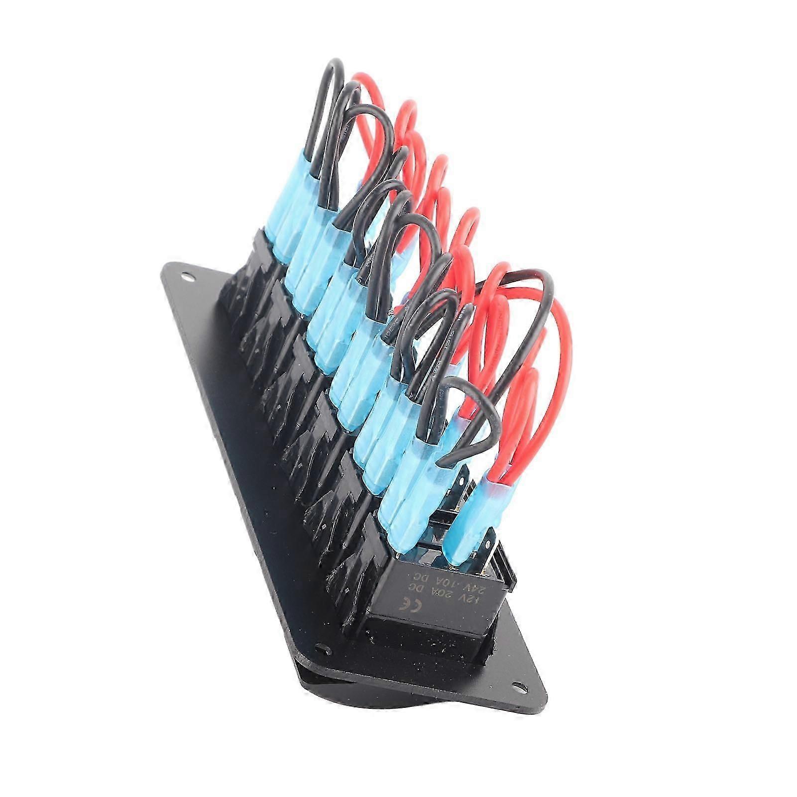 6 Gang Rocker Switch Panel LED Backlit On Off Switch Waterproof Circuit ...