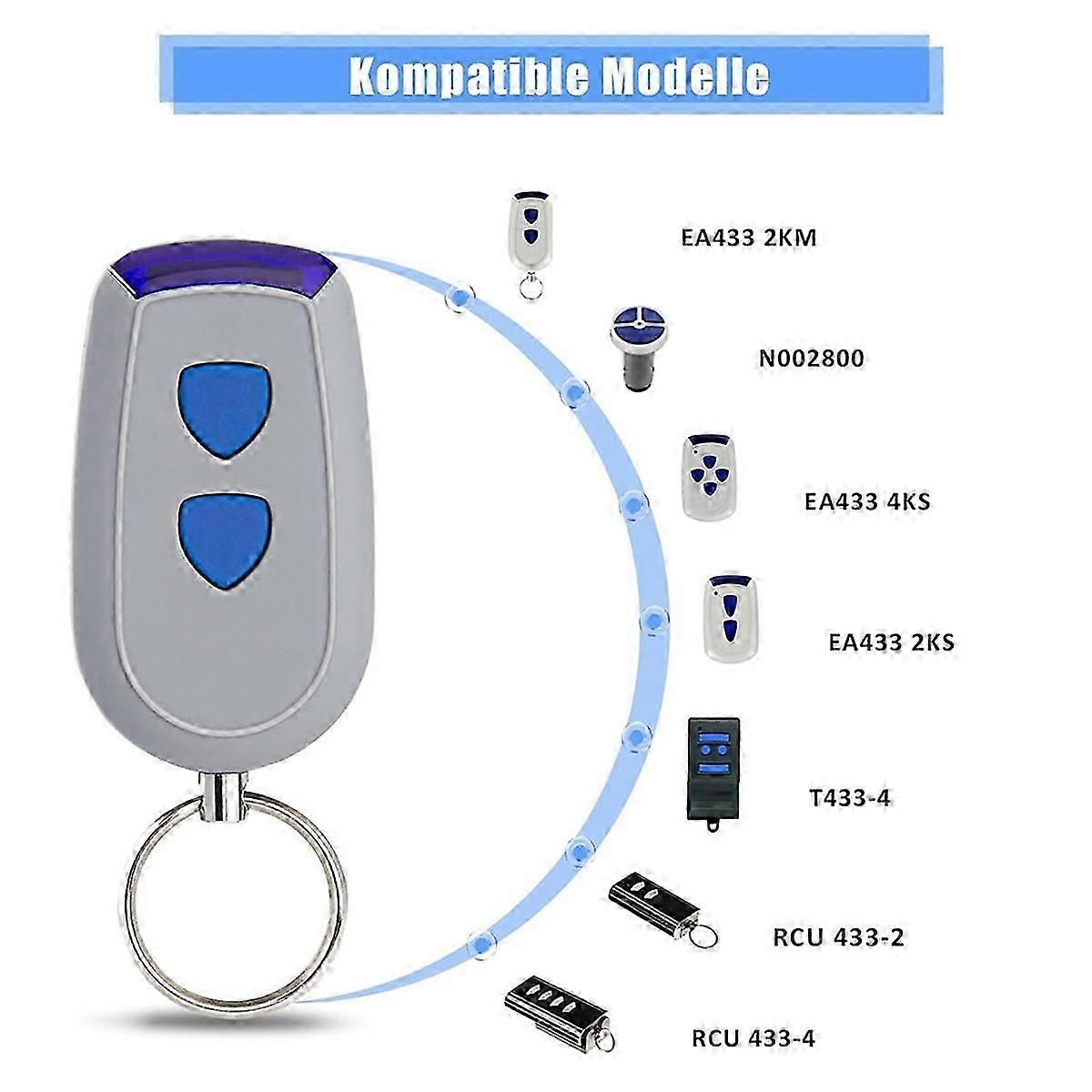 2pack 433.92 MHz Remote Control for Crawford Standard Steel EA433 2KS, EA433 2KM, EA433 4KS, RCU ...