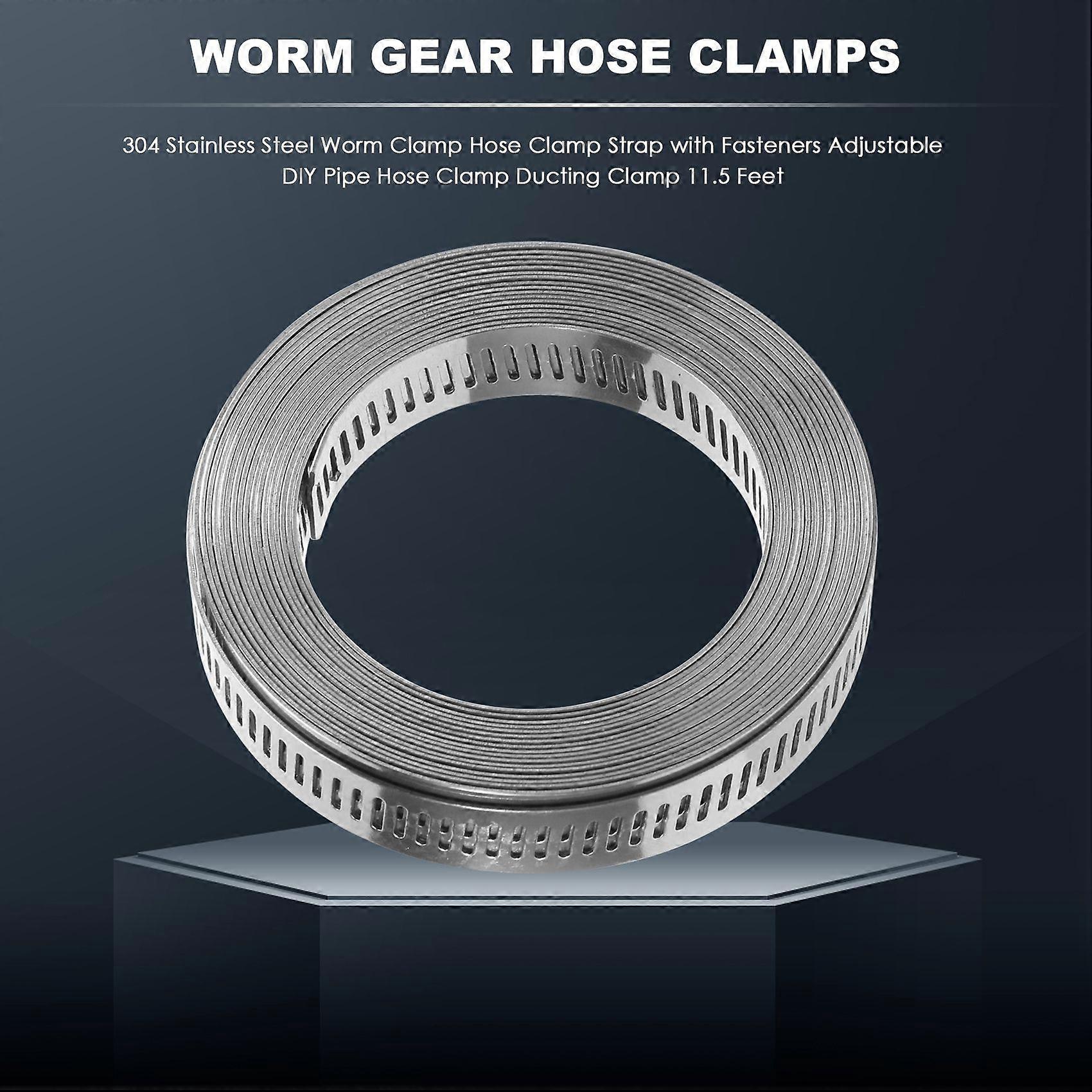 304 Stainless Steel Worm Clamp Hose Clamp Strap with Fasteners ...