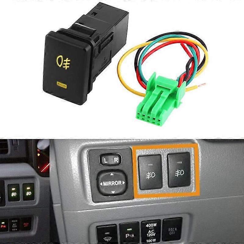 4-Pole 12V Push Button Switch with LED Background Indicator Lights for ...