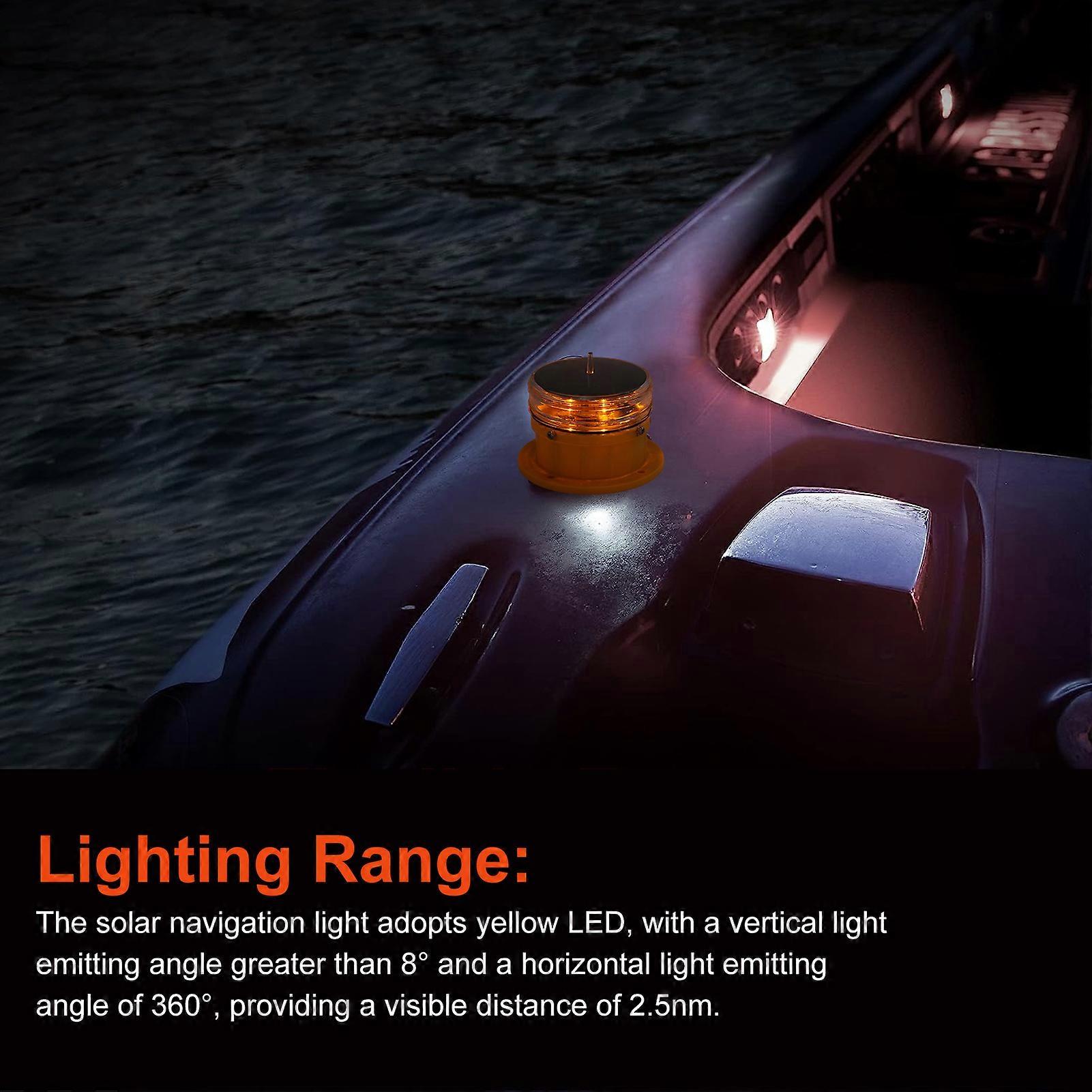 Solar Beacon Light 360 Degree Navigation Warning Lamp IP67 Waterproof ...