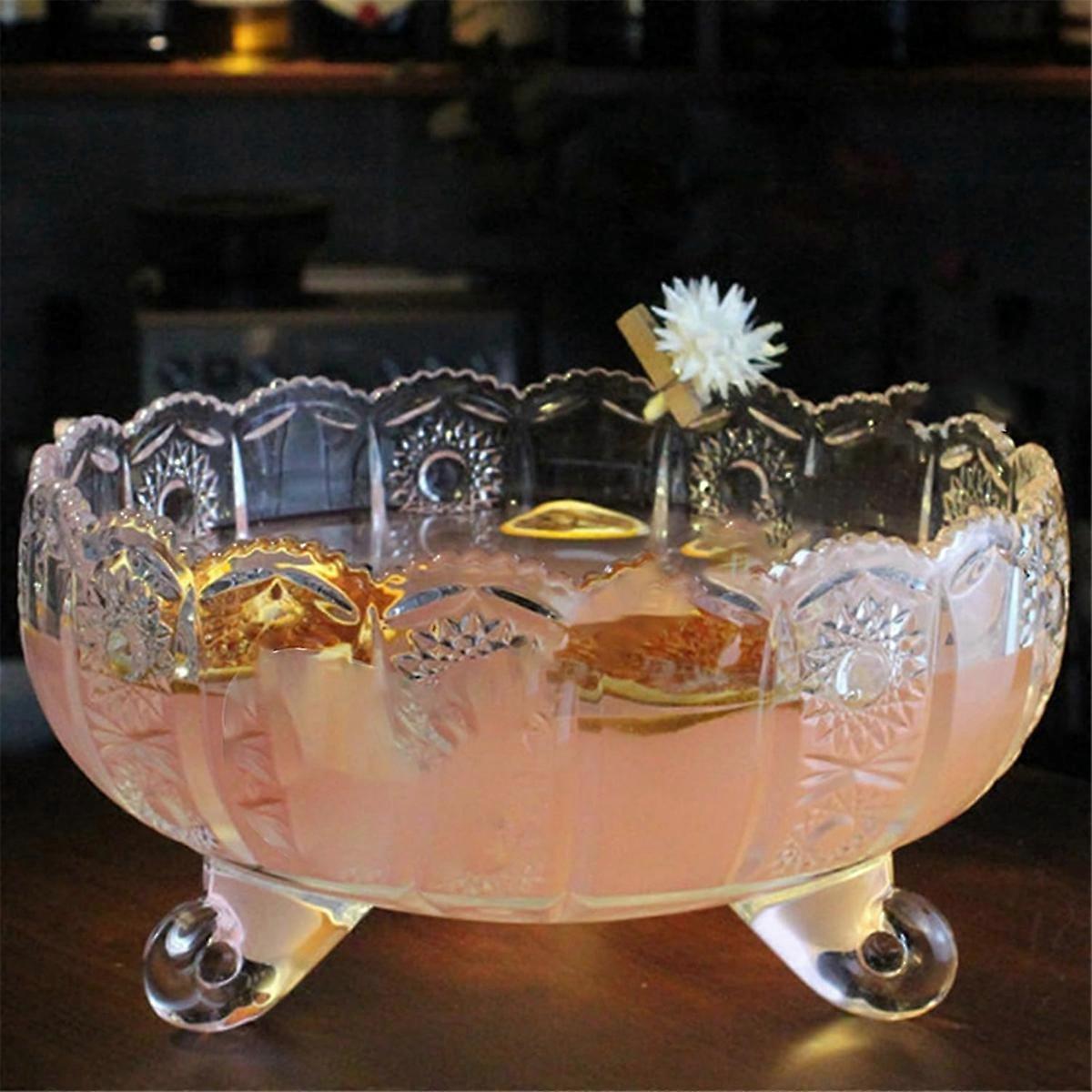 Vintage Crystal Glass Punch Bowl 3000ml Design Heavy and Sturdy ...