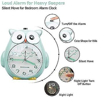 Non-ticking Owl Children's Alarm Clock With Night Light, Snooze ...
