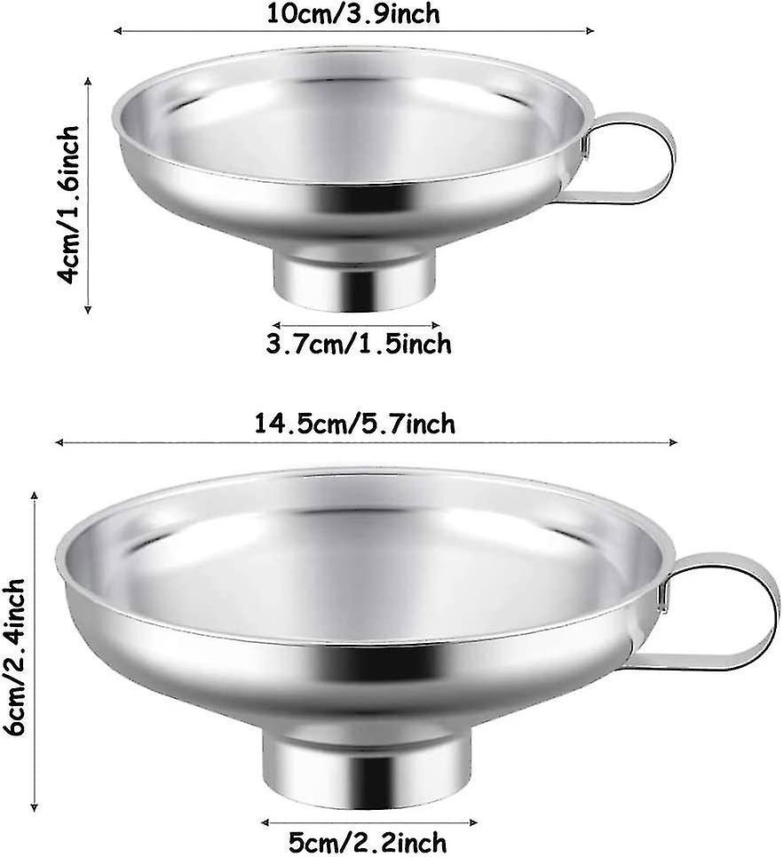 2 Pcs Canning Funnel, Stainless Steel Jam Funnel, Wide Mouth Funnel, Kitchen Stainless Steel ...