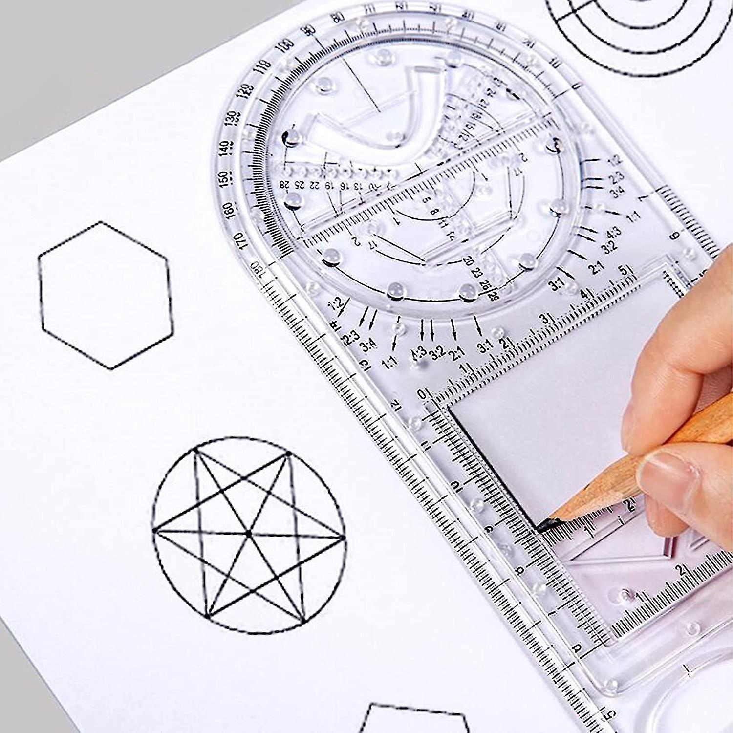 Piece Multi-function Drafting Ruler Multi-function Drafting Curve Ruler ...