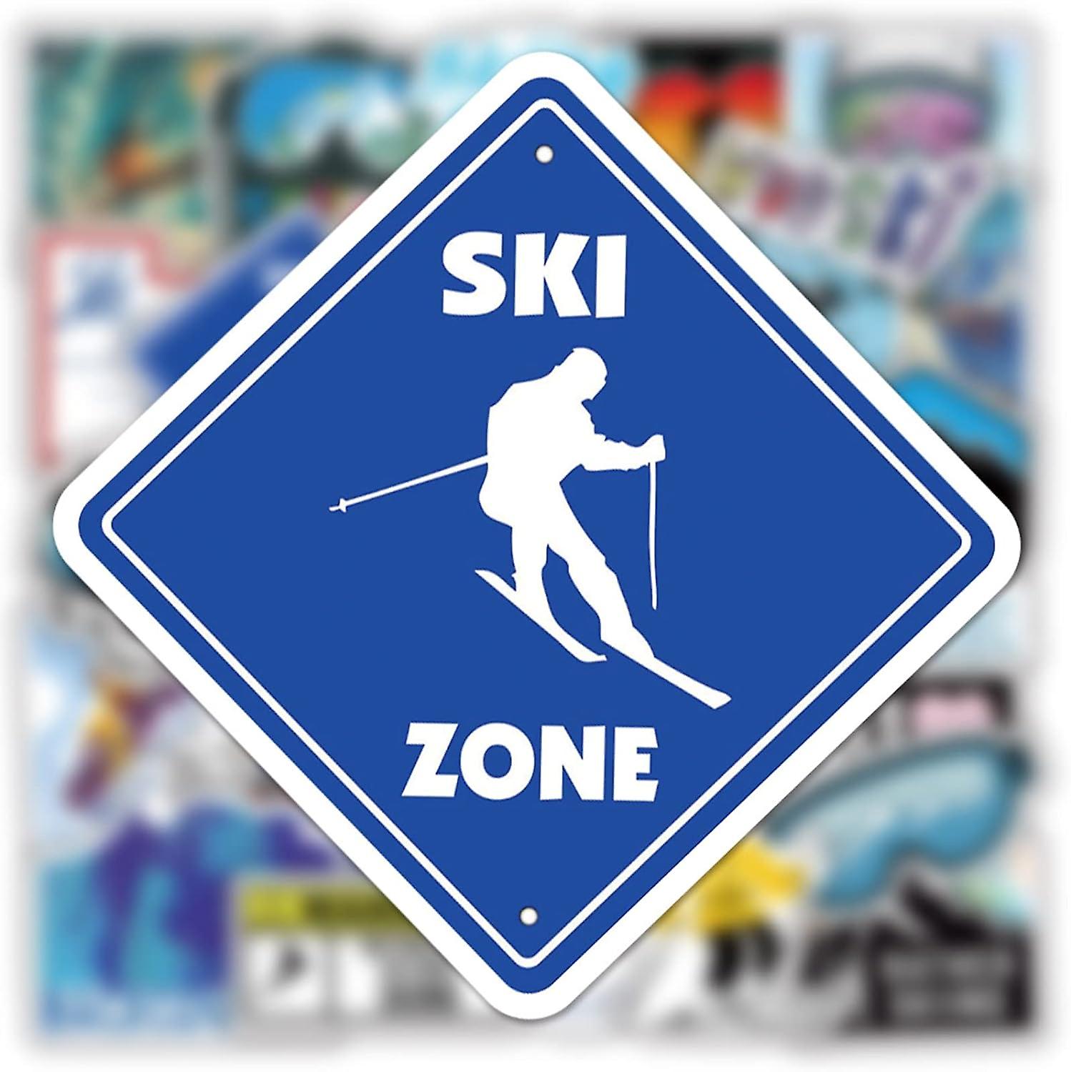 Winter ski sticker pack 50 pieces colorful ski cartoon stickers ski ...