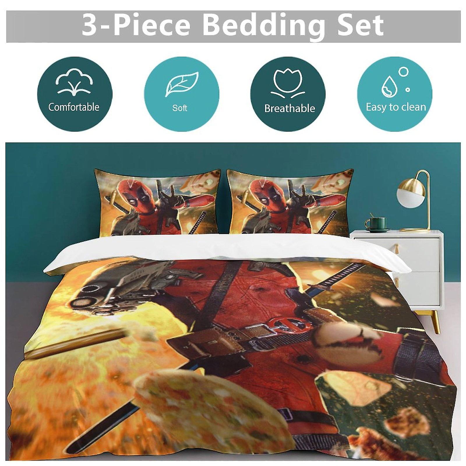 Deadpool Bedding Sets Cute Bed Cover Anime Cartoon 3D Printed ...