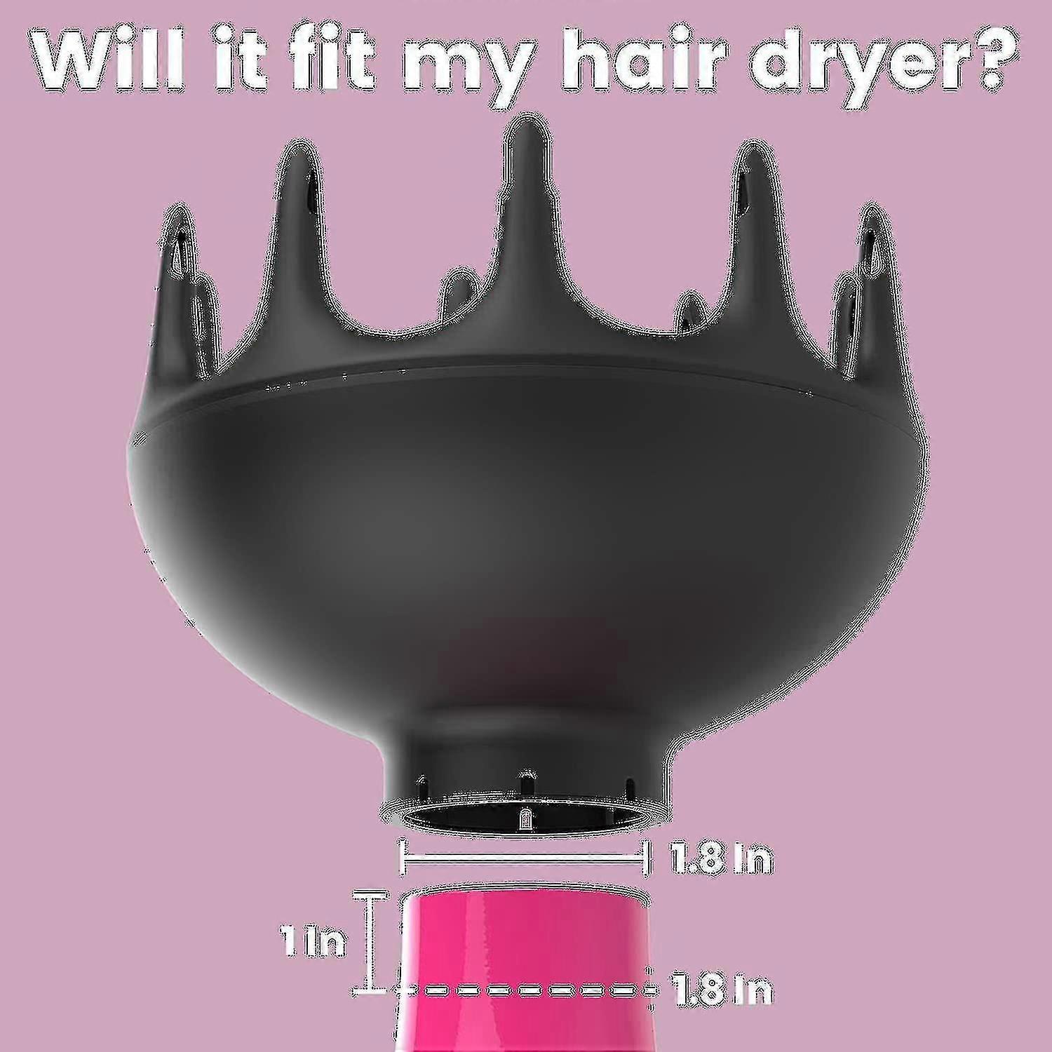 Black Orchid Large Hair Diffuser For Natural Curly Hair Zy | Fruugo UK