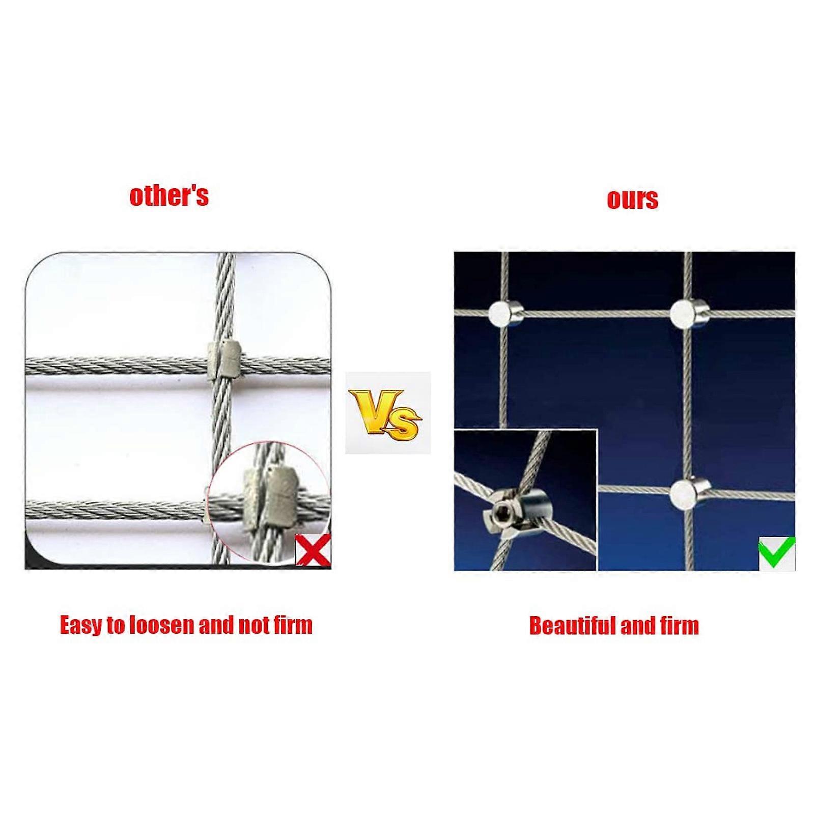 10pcs Wire Rope Trellises Cross Clip Stainless Steel Cable Railing Rope ...