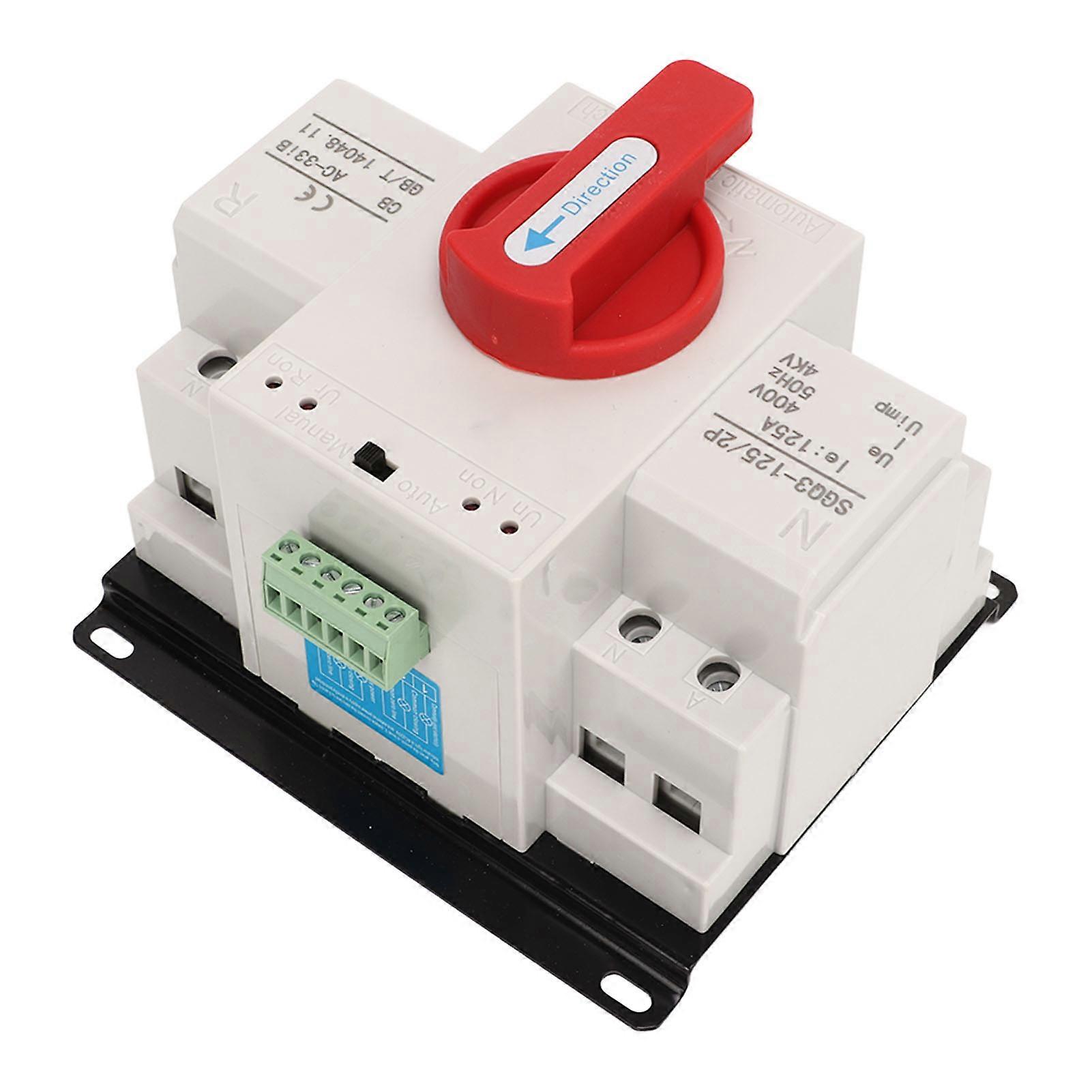 Dual Power Automatic Transfer Switch Red Handle 125A Generator ...