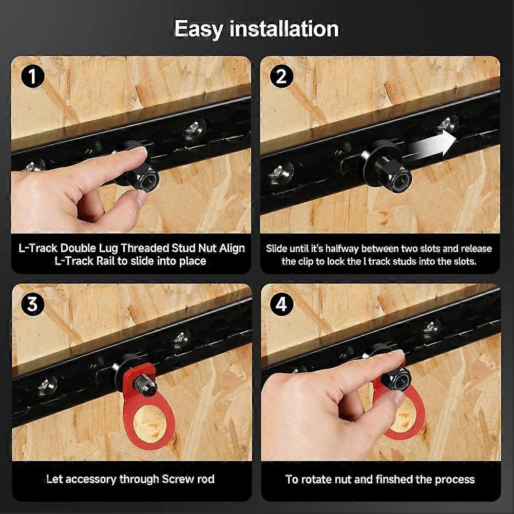 8 Pcs L-Track Double Lug Threaded Stud Nut Fitting Tie Down Used with L ...