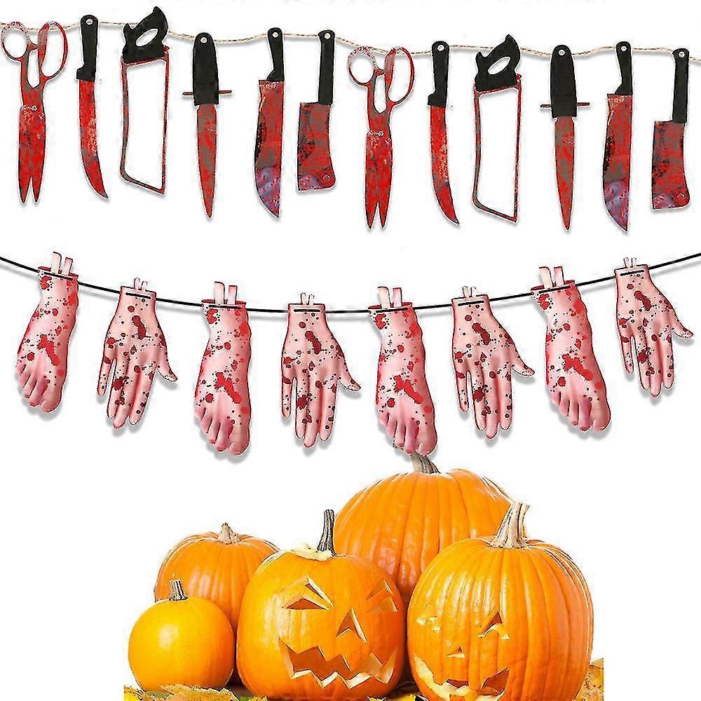 Halloween Decoration Bunting Set Halloween Decoration Banner Scary ...