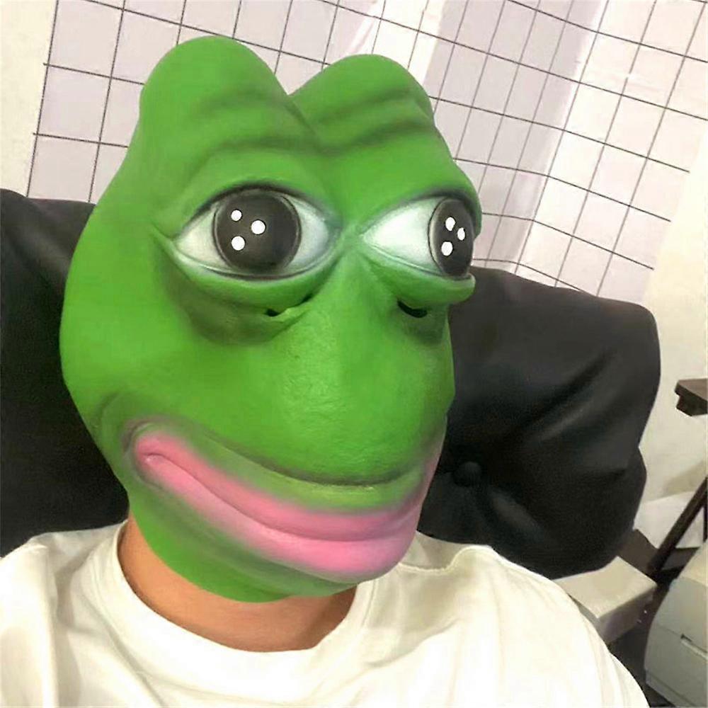 Cartoon Pepe The Sad Frog Mask Cosplay Realistic Halloween Bar Funny ...