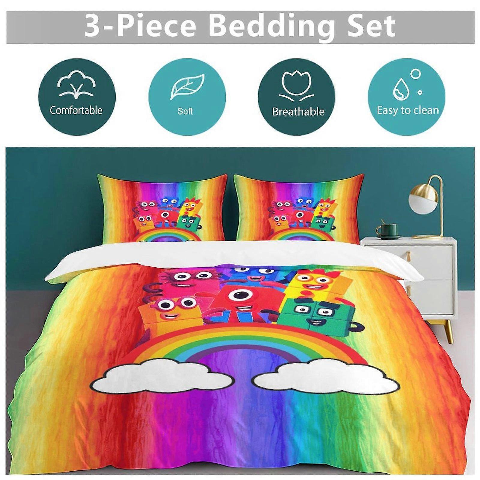 x125 Numberblocks Bed Duvet Cover Microfiber Bedding Sets 3D Printed ...