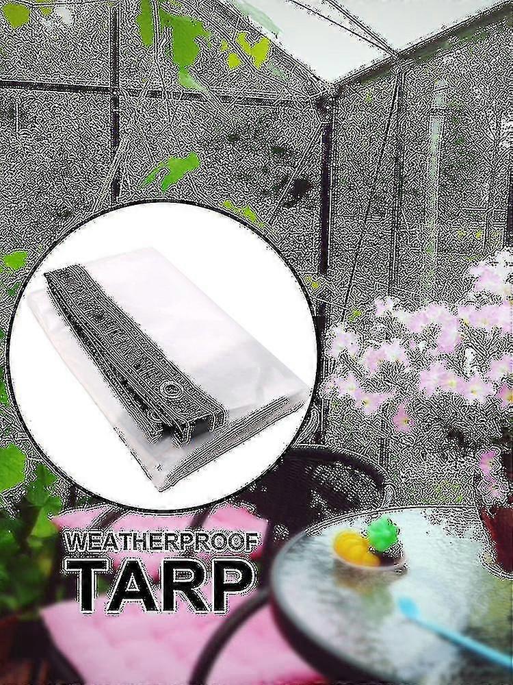 100% New,waterproof Clear Tarpaulin Tarp W/ Grommets Heavy Duty Pvc Patio Plant Cover | Fruugo UK