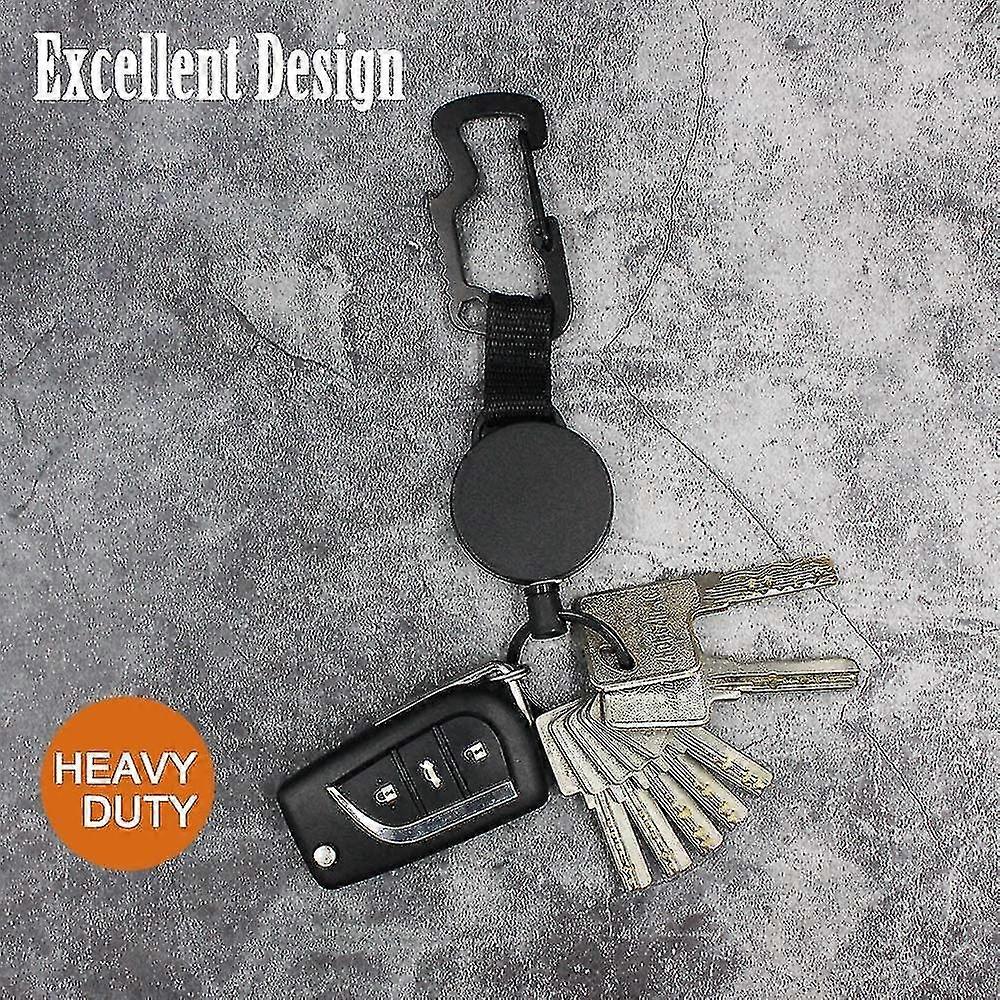 2pcs Retractable Keychain Multifunctional Carabiner Keychain Heavy Duty ...