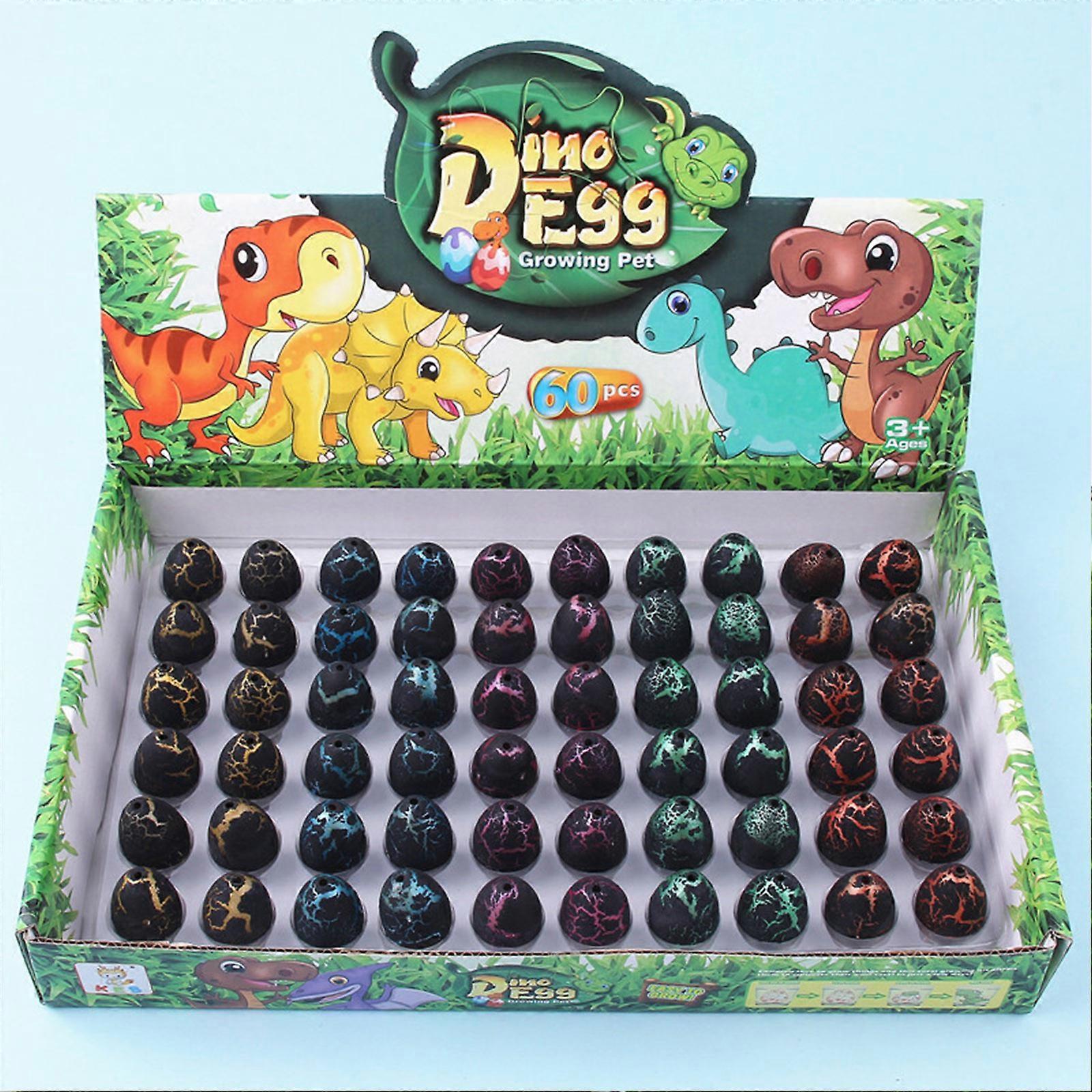 60pcs Cute Magic Hatching Growing Dinosaur Eggs Multicolor Add Water ...