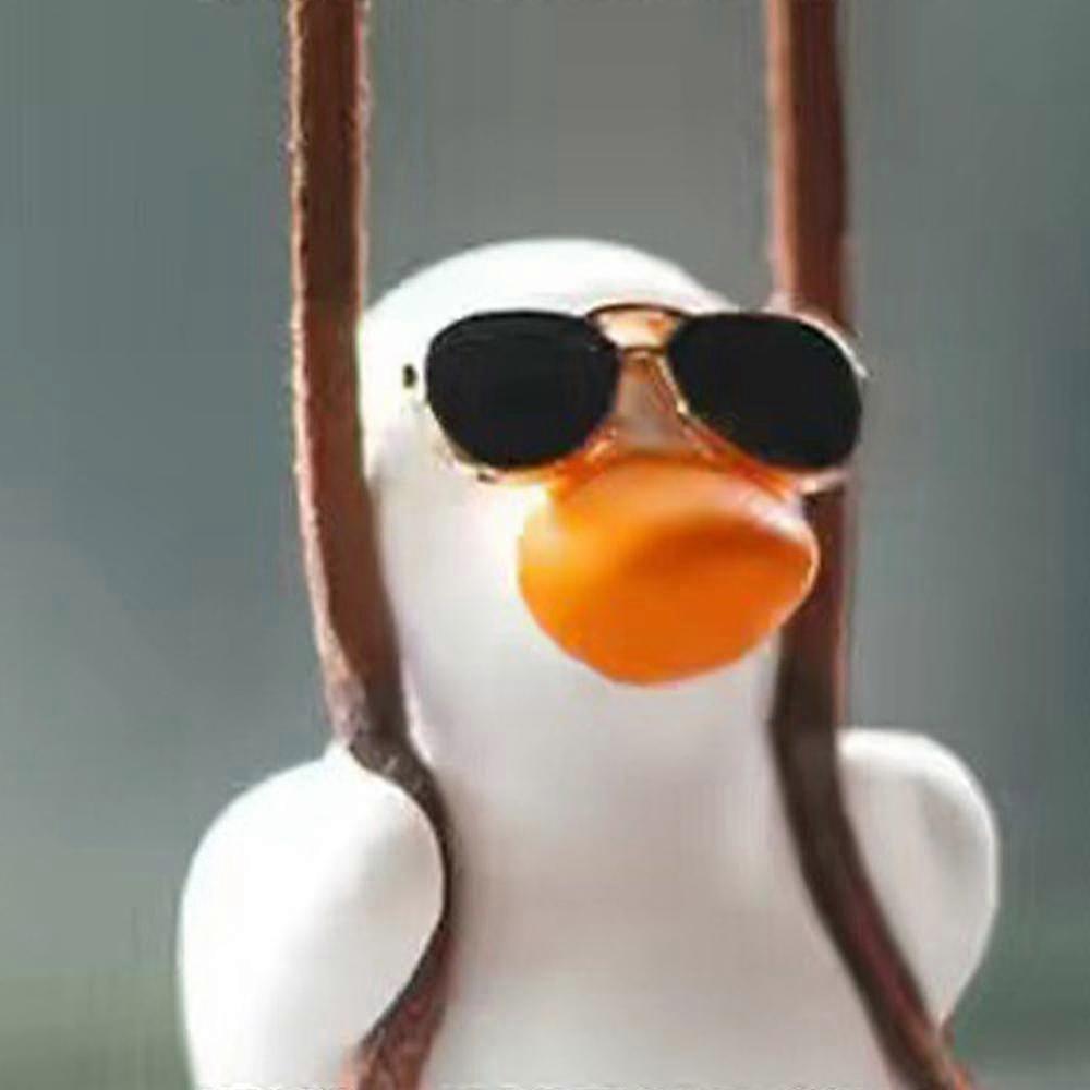 Cute Swing Duck With Glasses Car Pendant Hanging Ornament Cute Decor ...